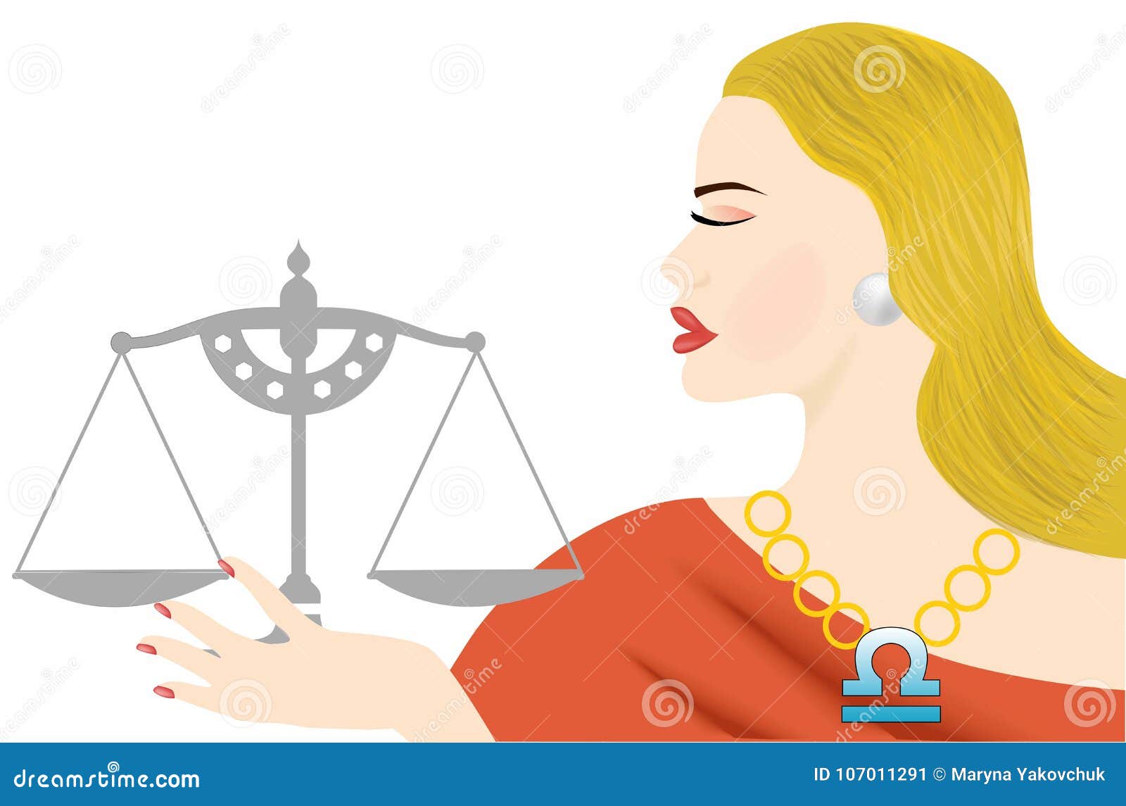 The libra lady stock vector. Illustration of beauty - 107011291