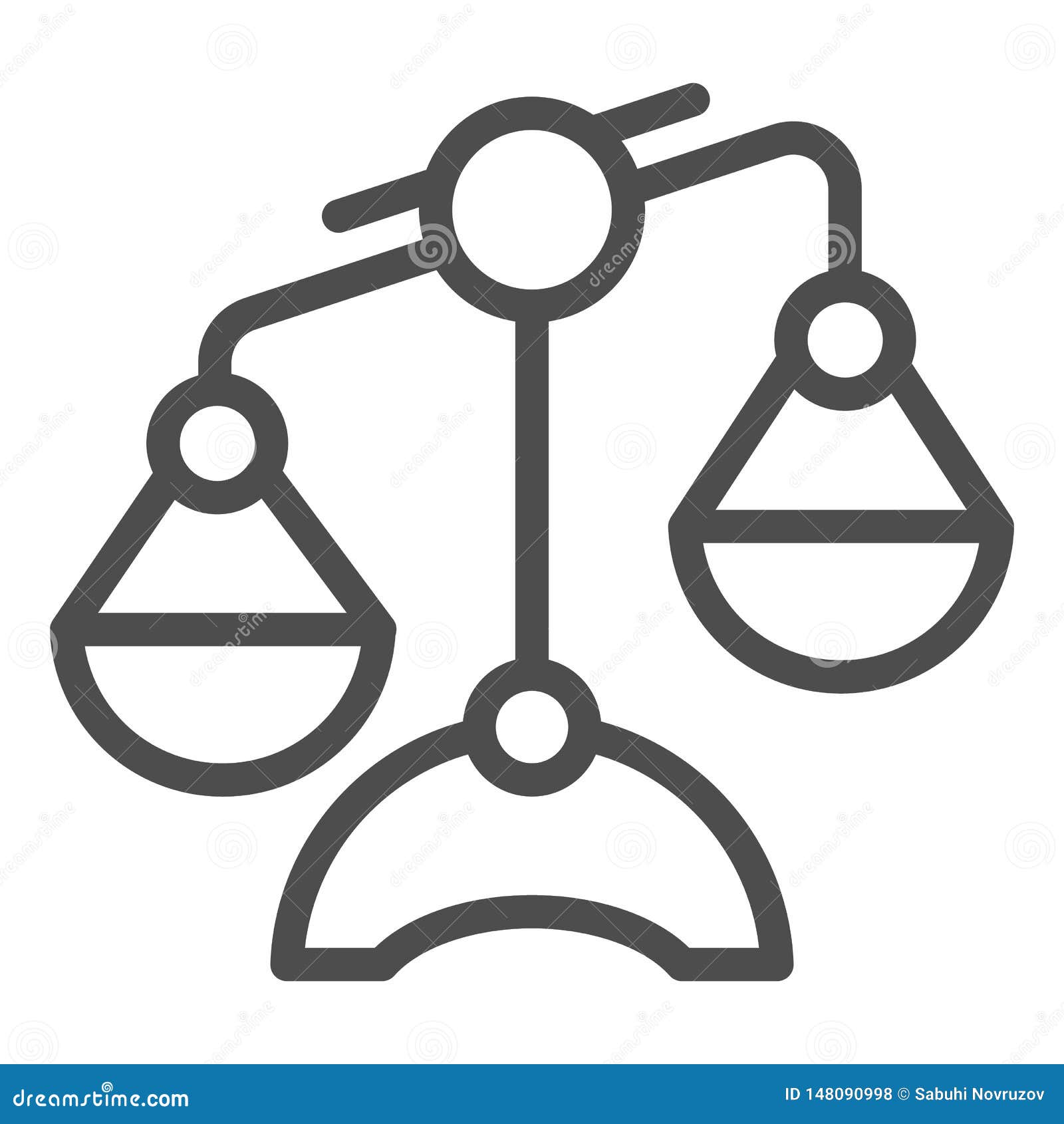 Libra Line Icon. Scales Vector Illustration Isolated on White. Equal ...