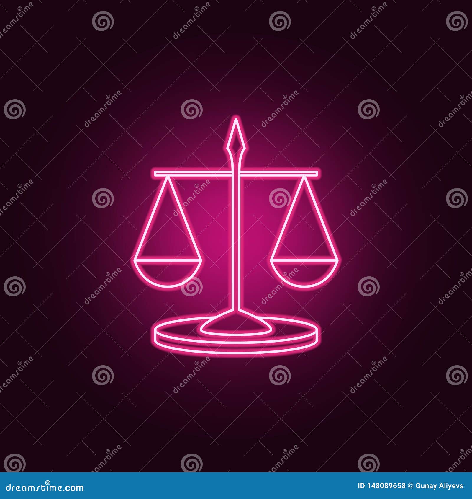 Libra Neon Icon. Elements of Measure Set Stock Illustration ...