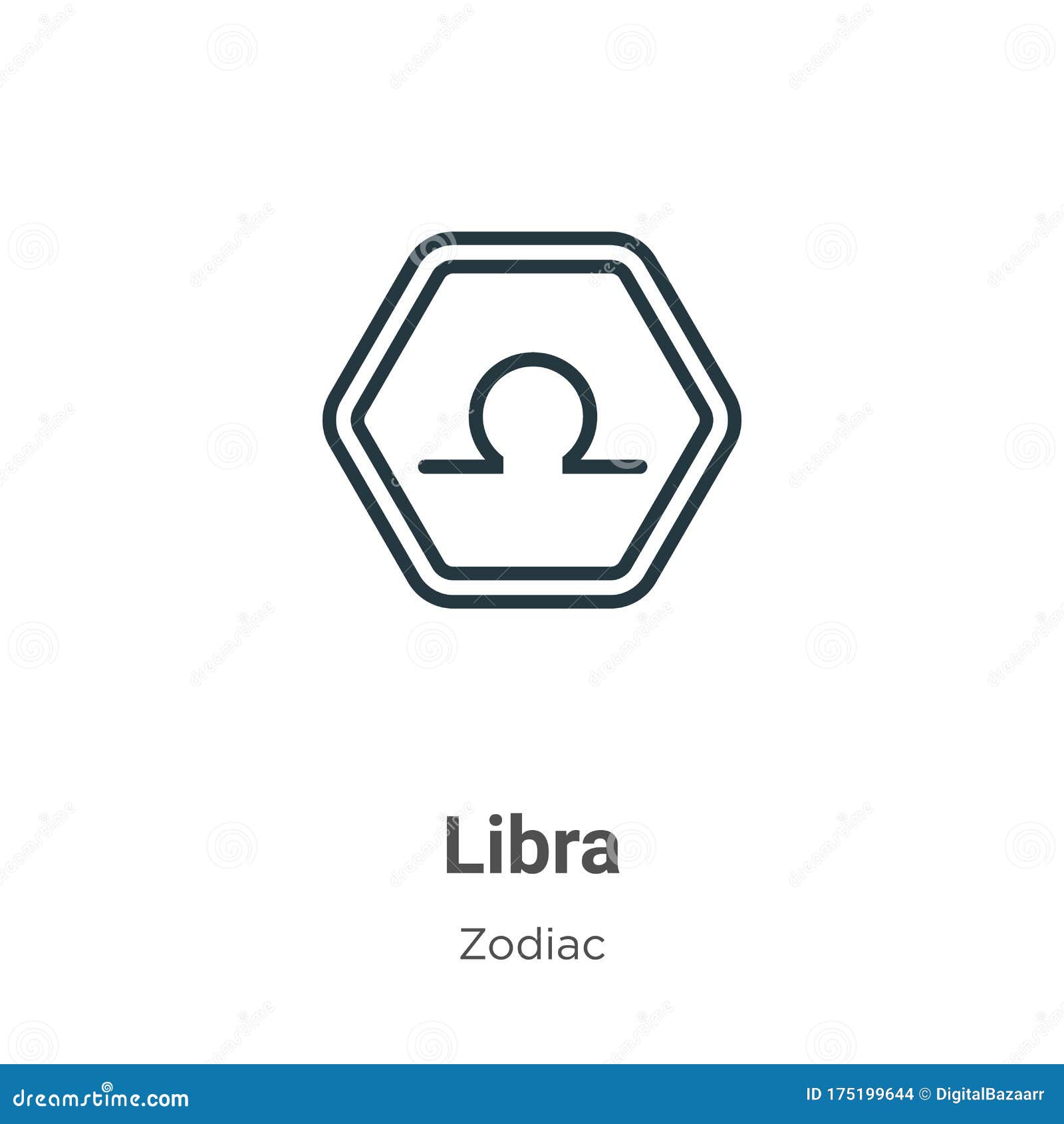 Libra Outline Vector Icon. Thin Line Black Libra Icon, Flat Vector ...