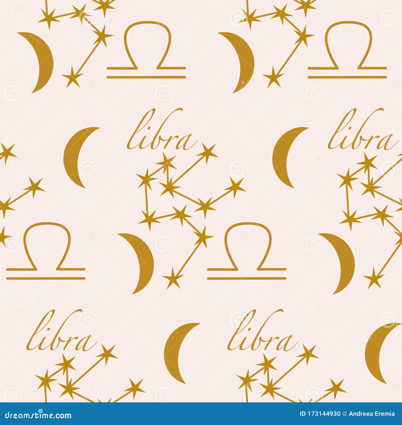 Libra seamless pattern stock vector. Illustration of elements - 173144930