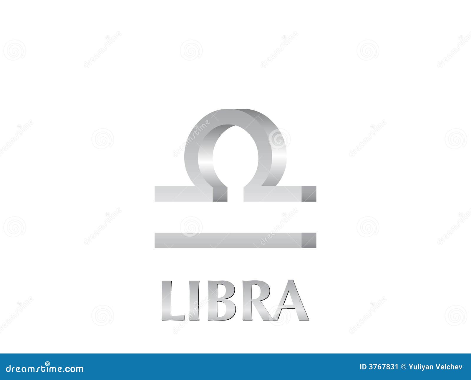 Libra Metal Ox Year Horoscope Zodiac Sign Isolated. Digital Art ...
