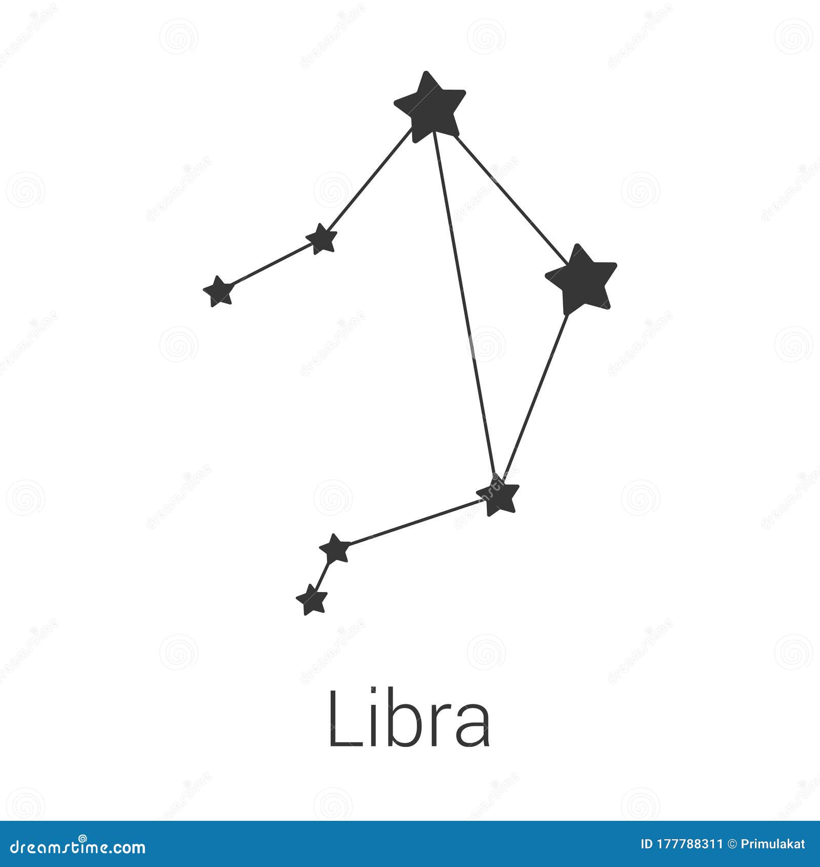 Libra Sign And Magic Hands In Outline Style Isolated On Black ...