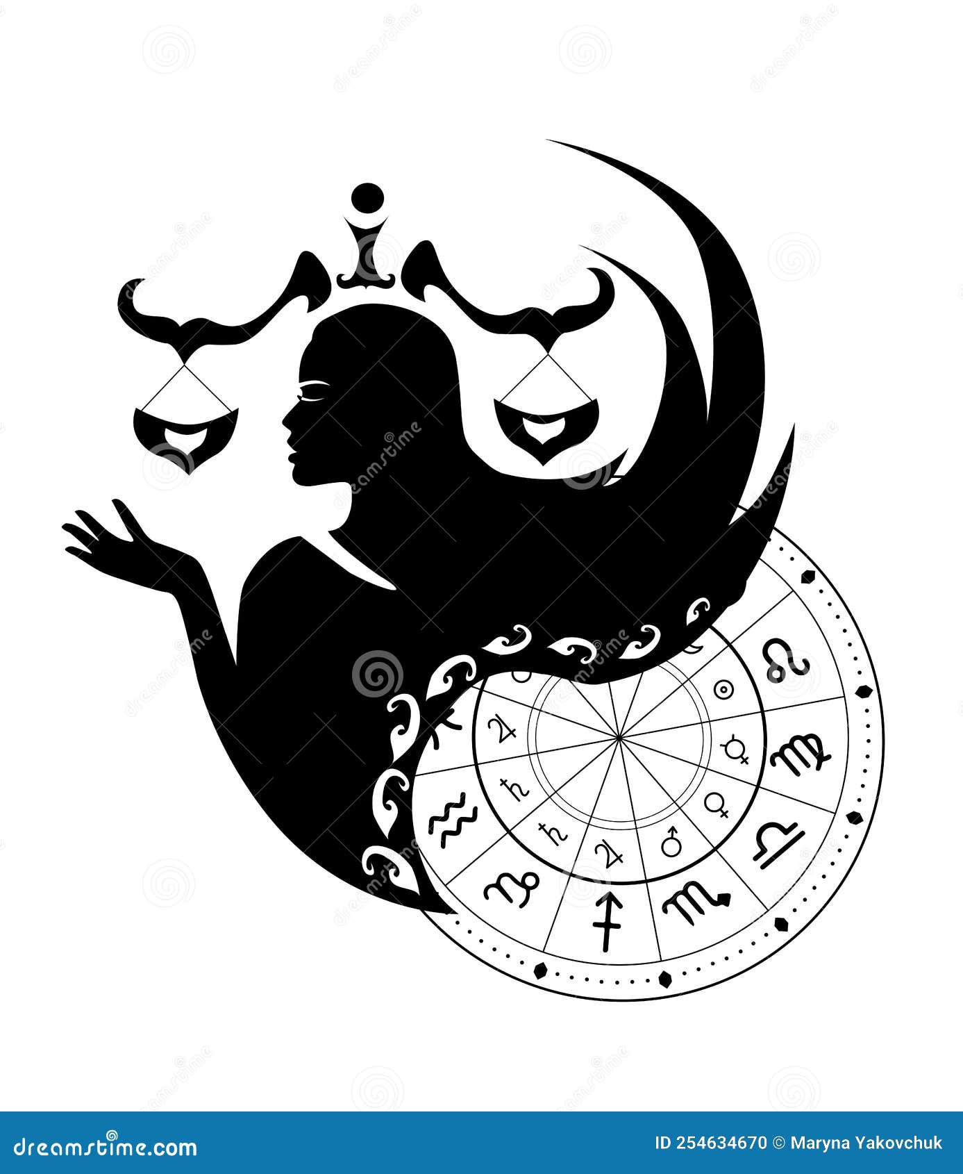The libra sign stock vector. Illustration of icon, horoscope - 254634670
