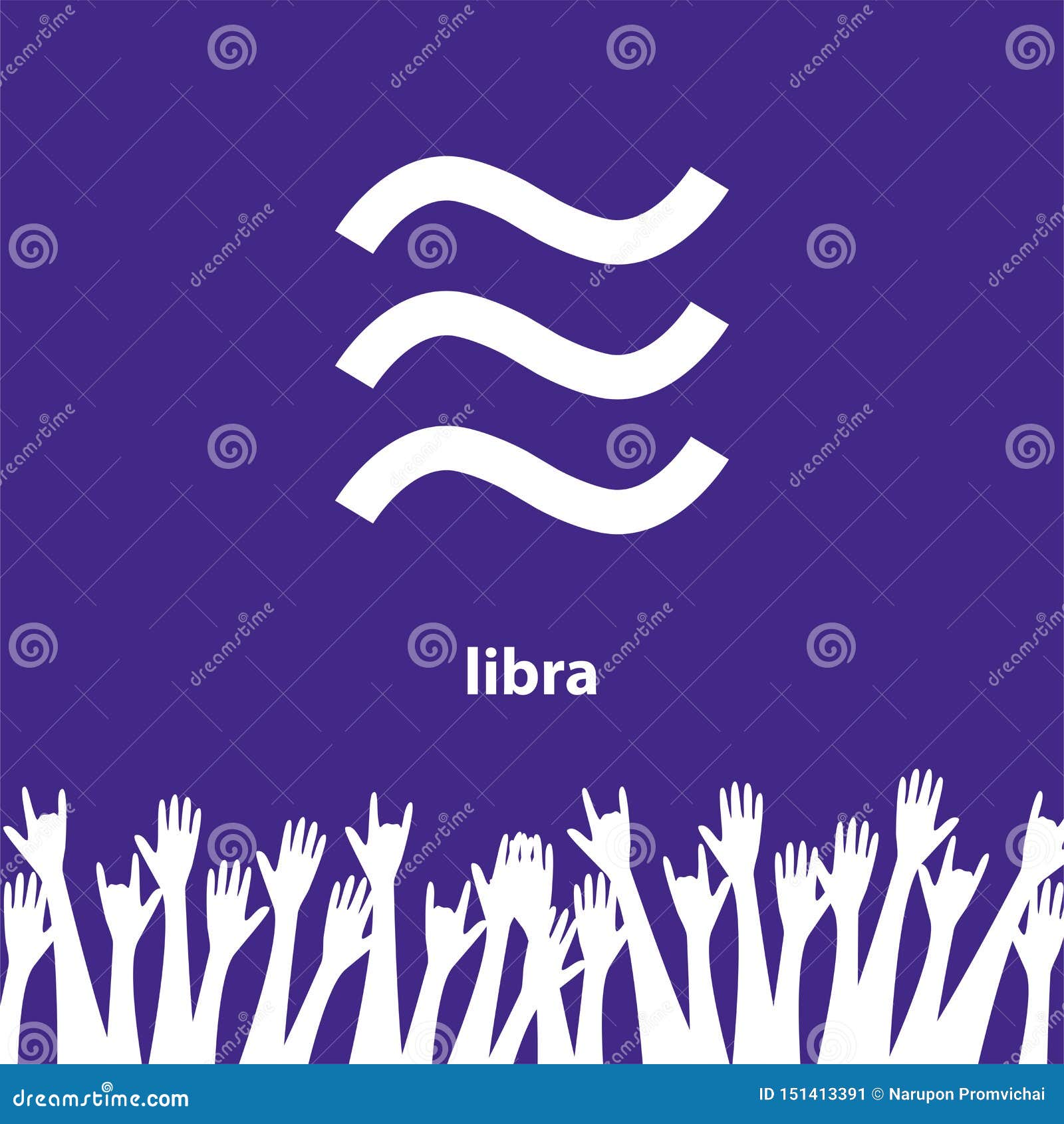 Libra Sign for New Crypto Currency. Vector Illustration in Flat Design ...