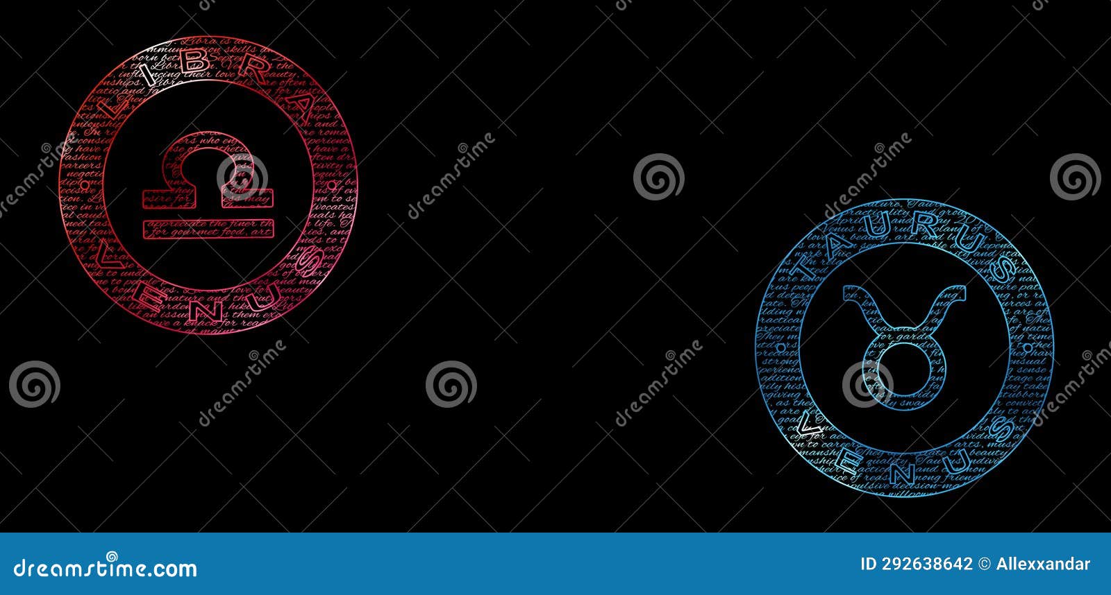 Libra and Taurus Compatibility Stock Illustration - Illustration of ...