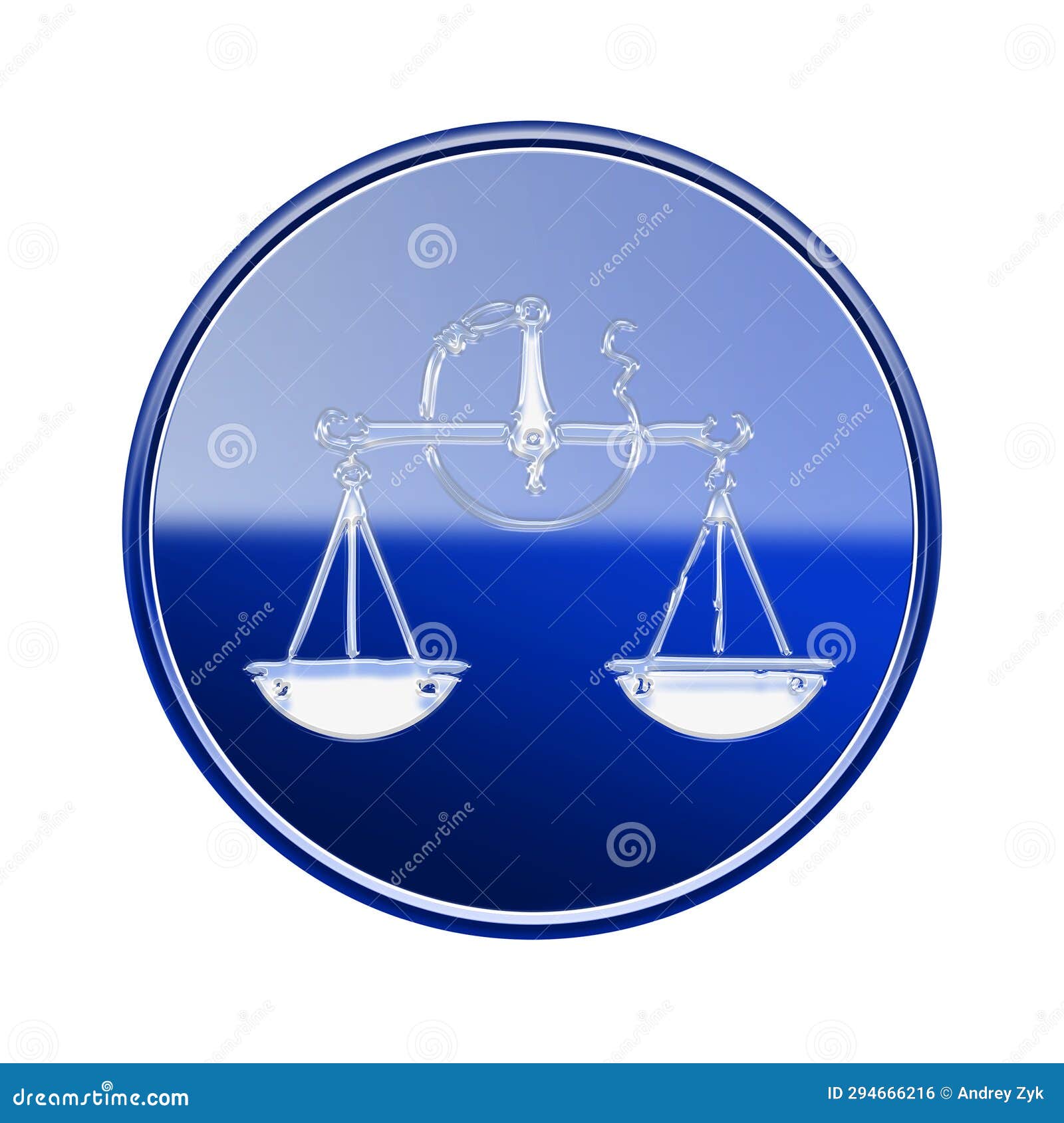 Libra zodiac icon blue. stock illustration. Illustration of glossy ...