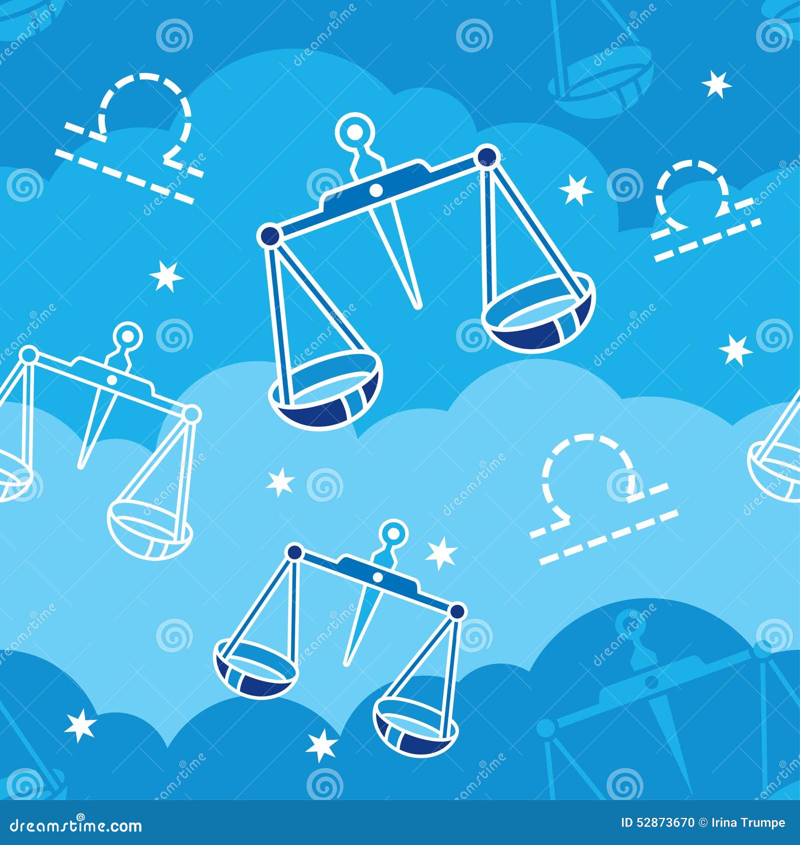 Libra - Zodiac Seamless Pattern Stock Vector - Illustration of vector ...