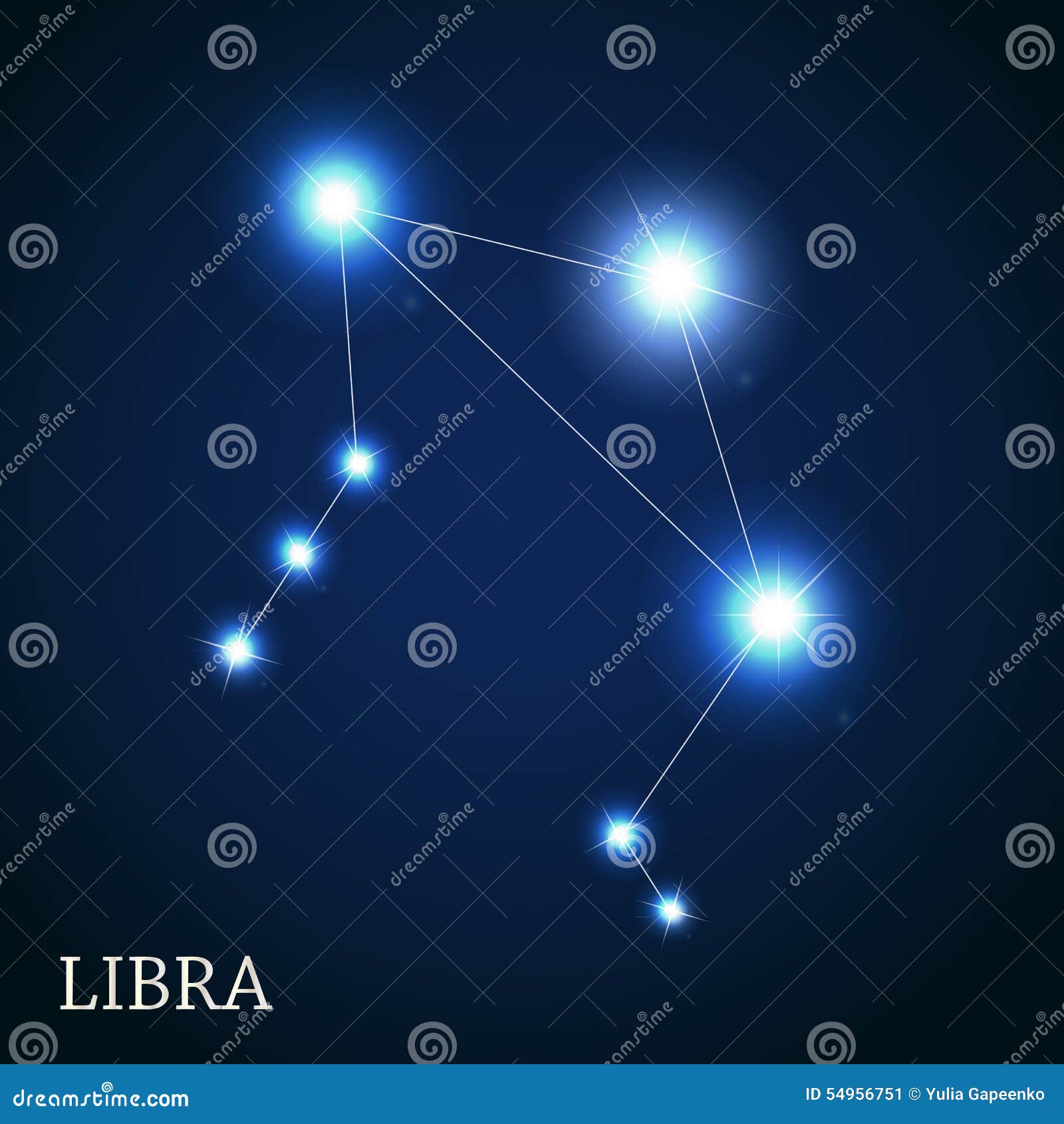 Libra Zodiac Sign of the Beautiful Bright Stars Stock Vector ...