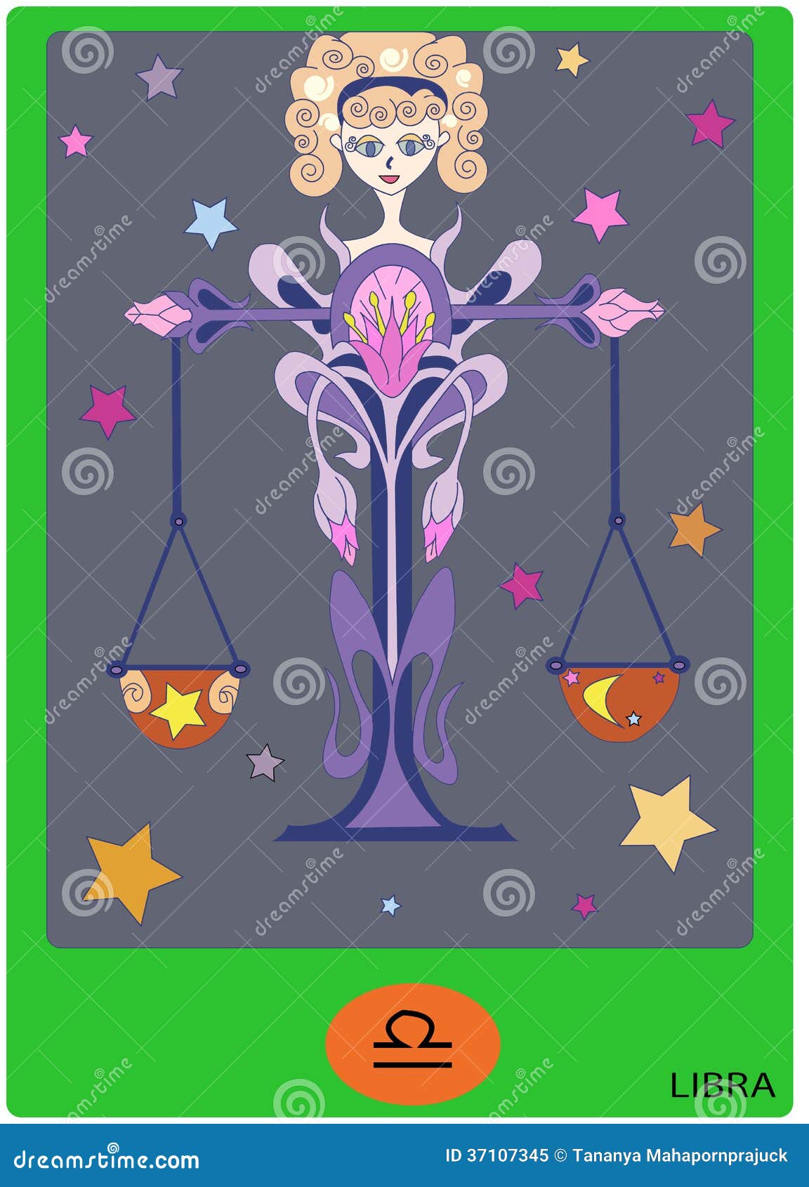 Libra Zodiac Sign stock illustration. Illustration of aquarius - 37107345