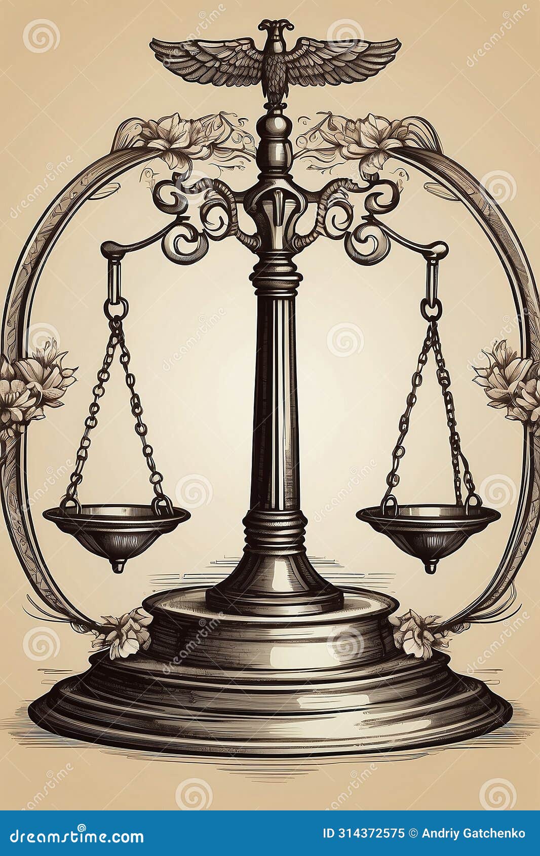 Libra Zodiac Sign Card in the Style of an Old Engraving Stock ...