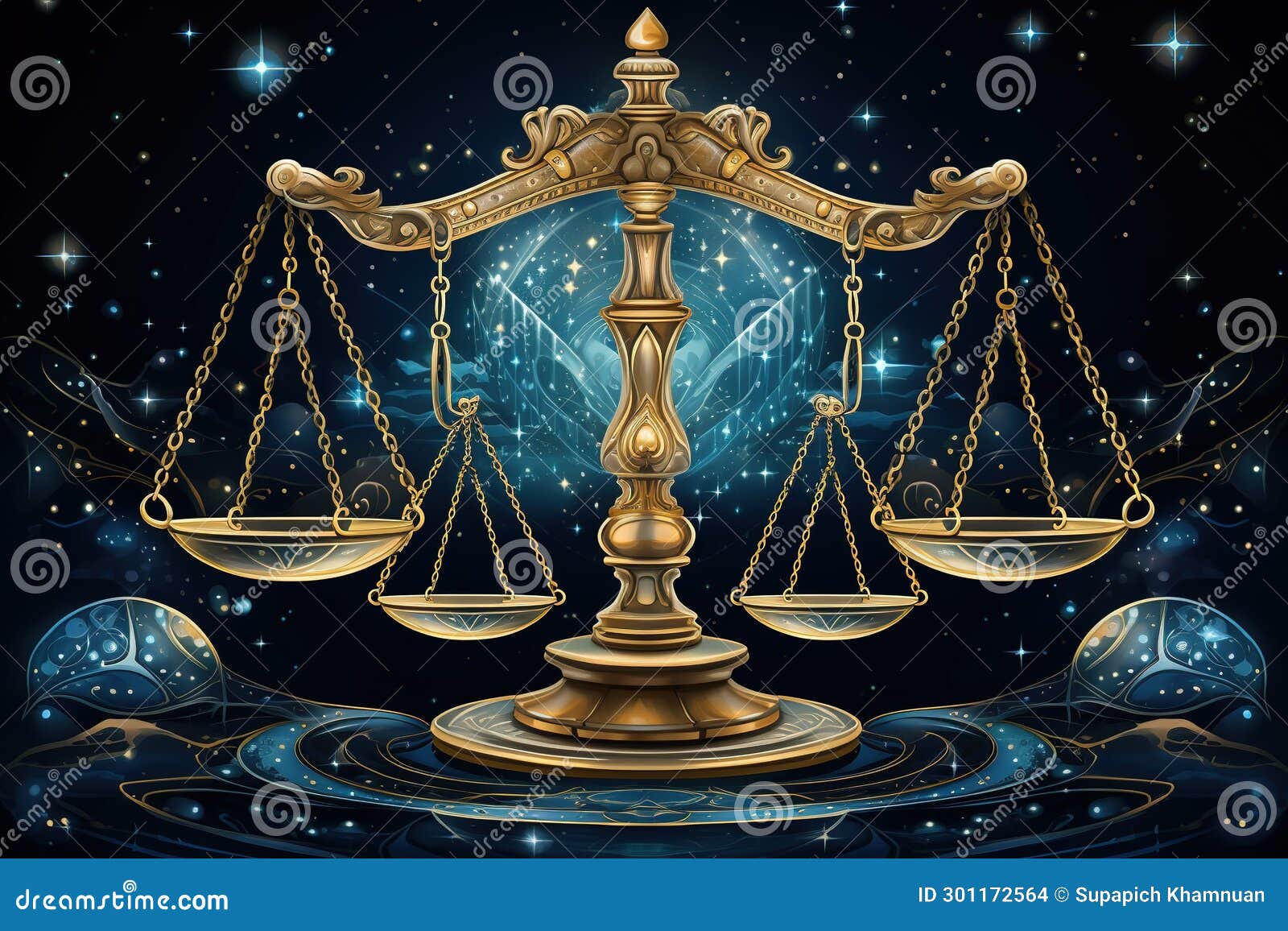 Libra Zodiac Sign Constellations Against a Night Sky Backdrop Stock ...