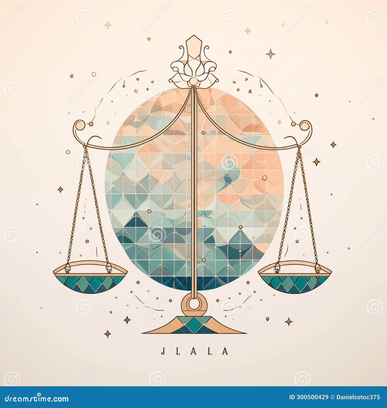 Libra Zodiac Sign Digital Design Stock Illustration - Illustration of ...