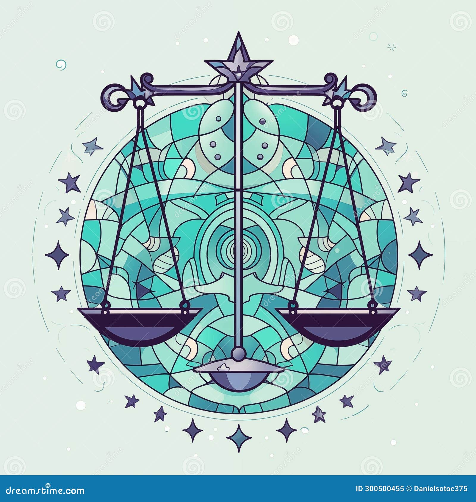 Libra Zodiac Sign Digital Design Stock Illustration - Illustration of ...