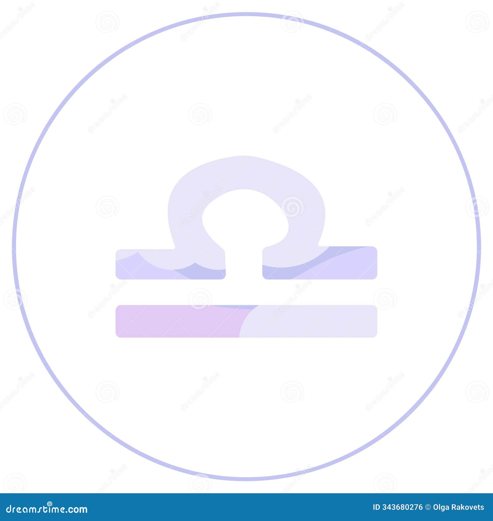 Libra Zodiac Sign, Linear Icon of Horoscope Symbol in Round Frame in ...