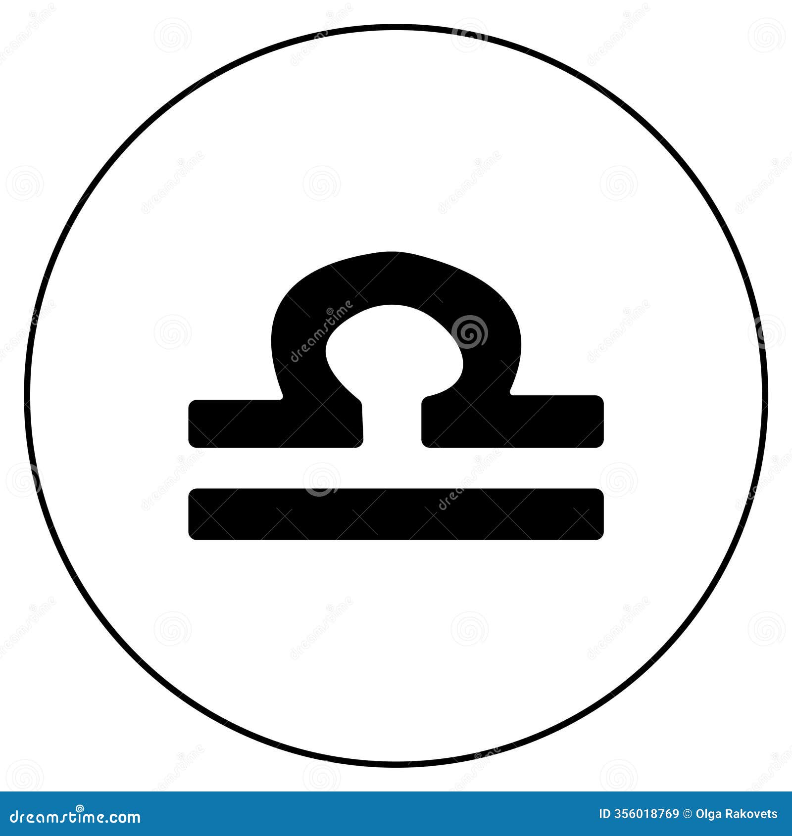Libra Zodiac Sign, Linear Icon of Horoscope Symbol in Round Frame Stock ...