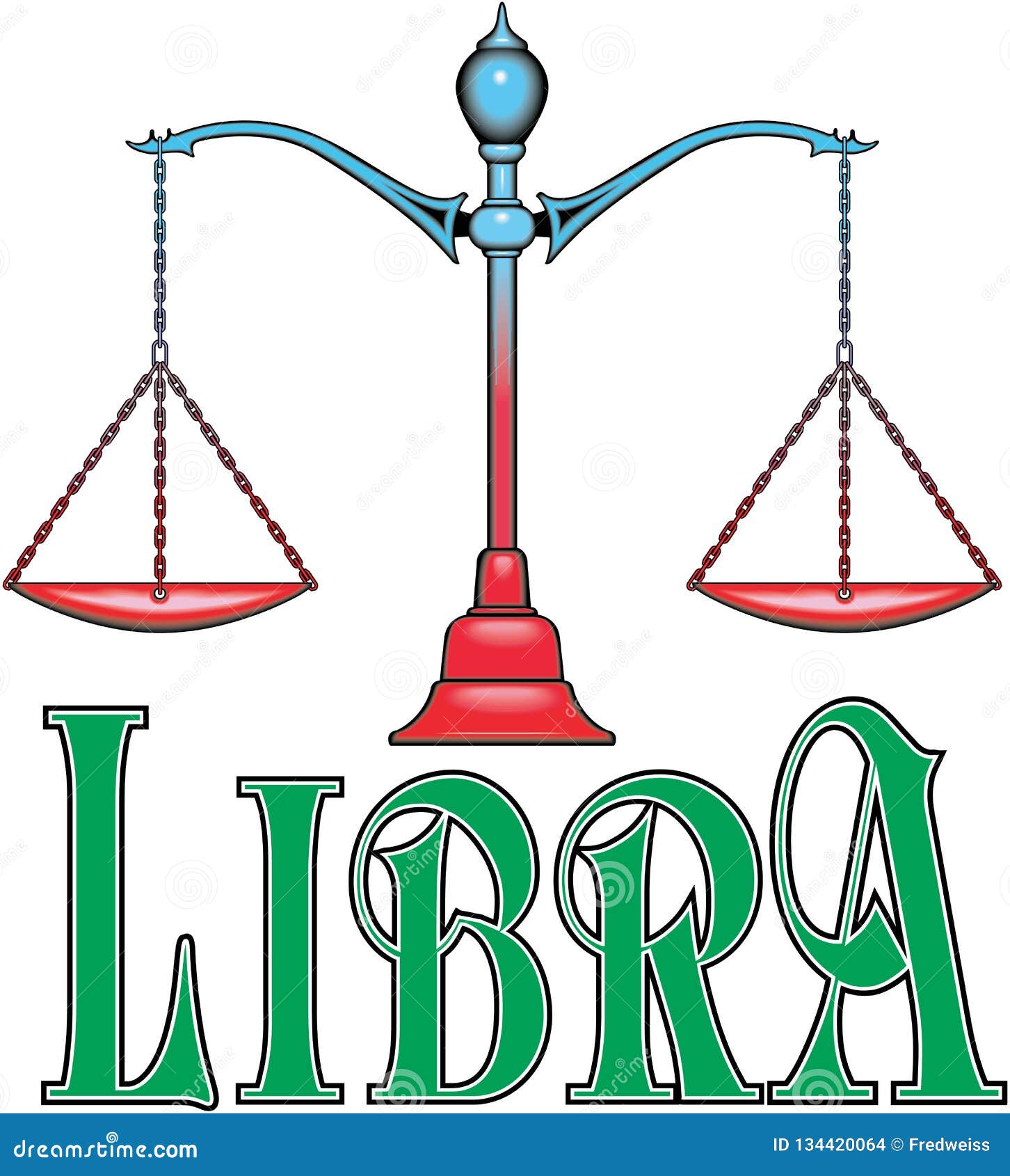 Libra Zodiac Sign Vector Illustration Stock Vector - Illustration of ...