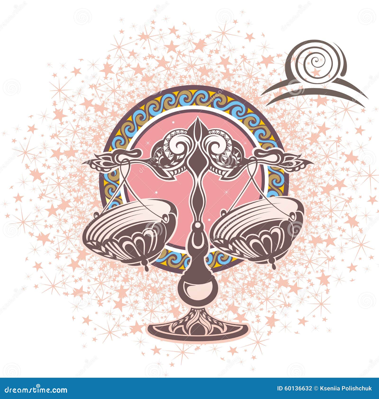 Libra. Zodiac sign stock vector. Illustration of taurus - 60136632