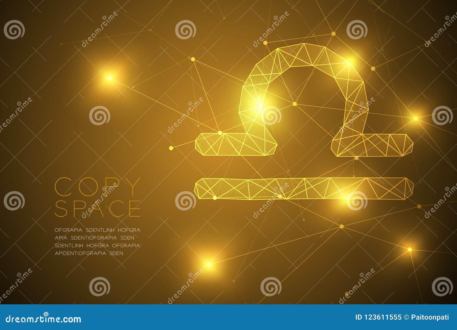 Libra Zodiac Sign Wireframe Polygon Frame Structure, Fortune Tel Stock ...