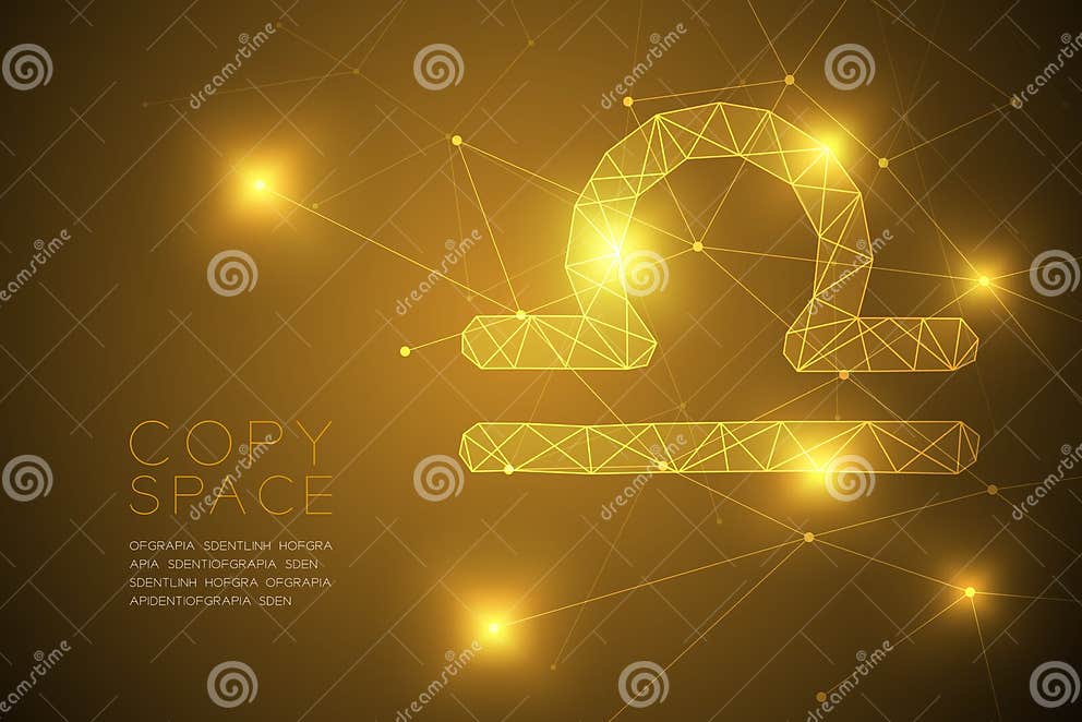 Libra Zodiac Sign Wireframe Polygon Frame Structure, Fortune Tel Stock ...