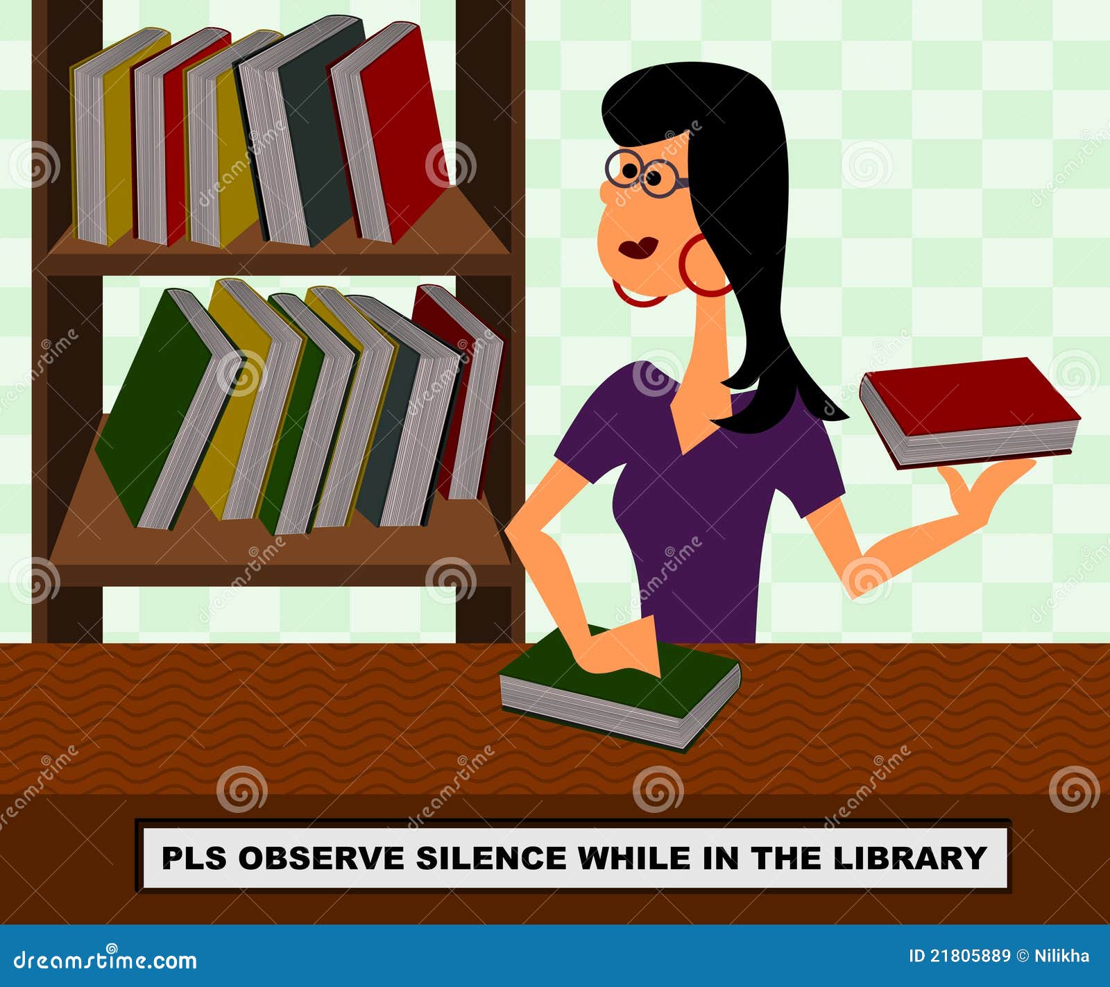 Librarian stock illustration. Illustration of female - 21805889