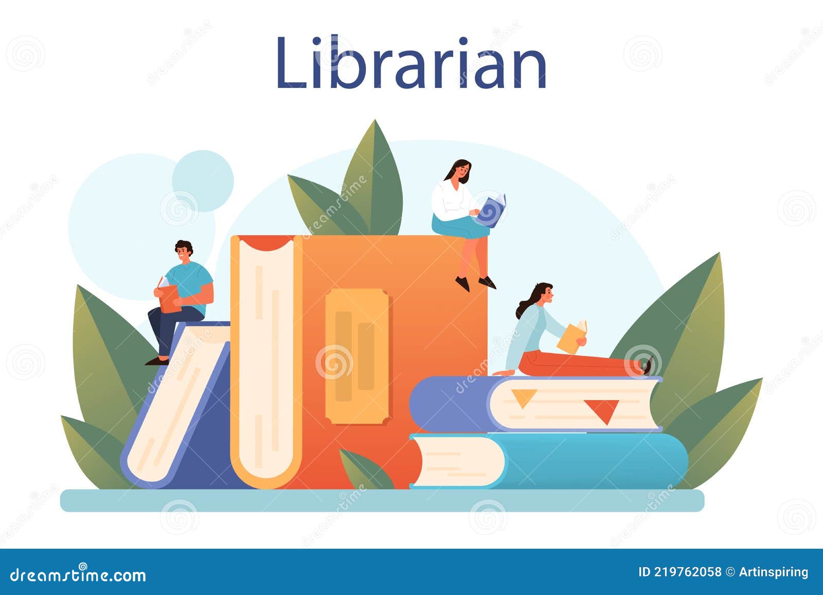 Librarian Concept. Library Staff Cataloguing and Sorting Books Stock ...