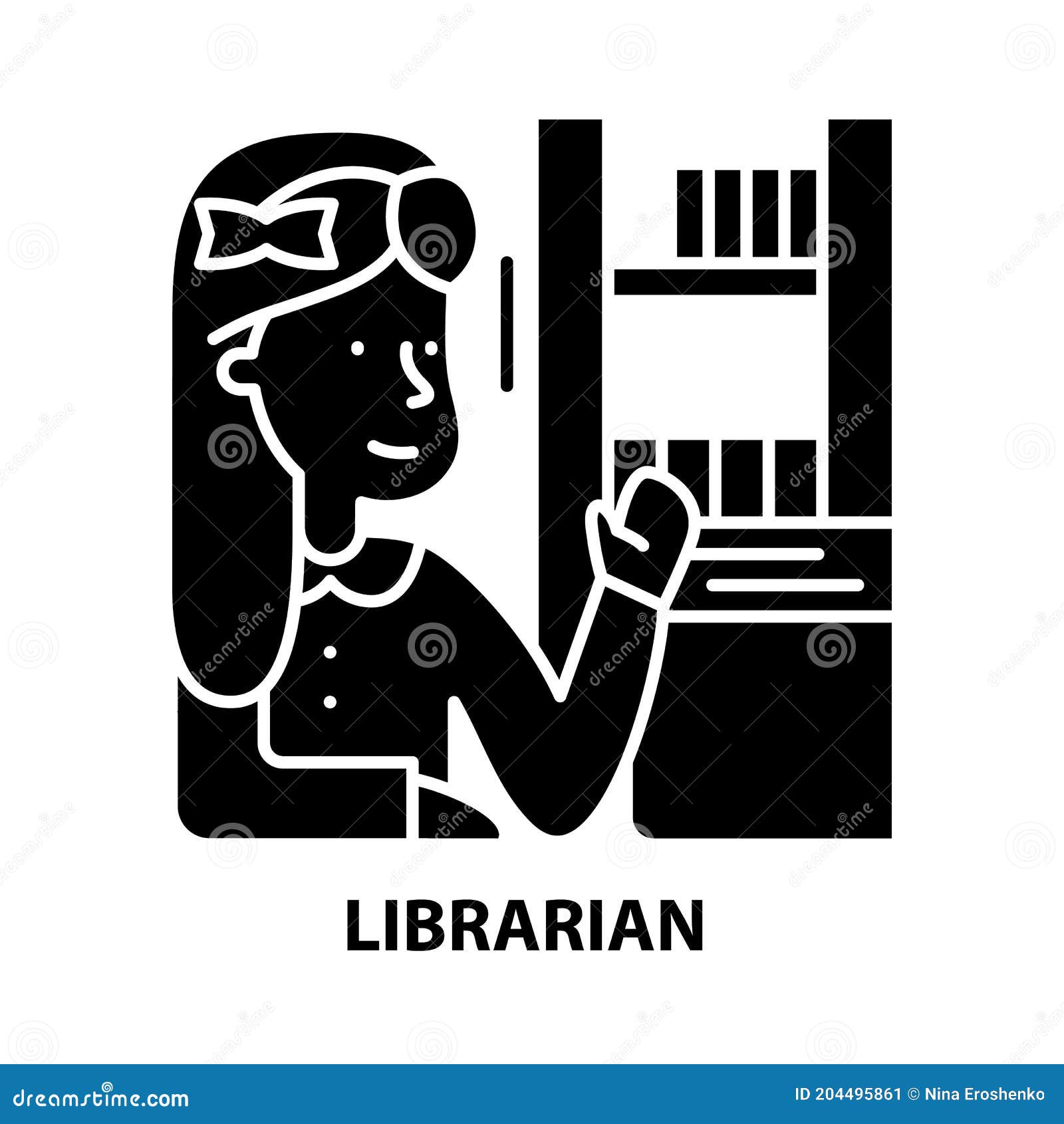 Librarian Icon, Black Vector Sign with Editable Strokes, Concept ...