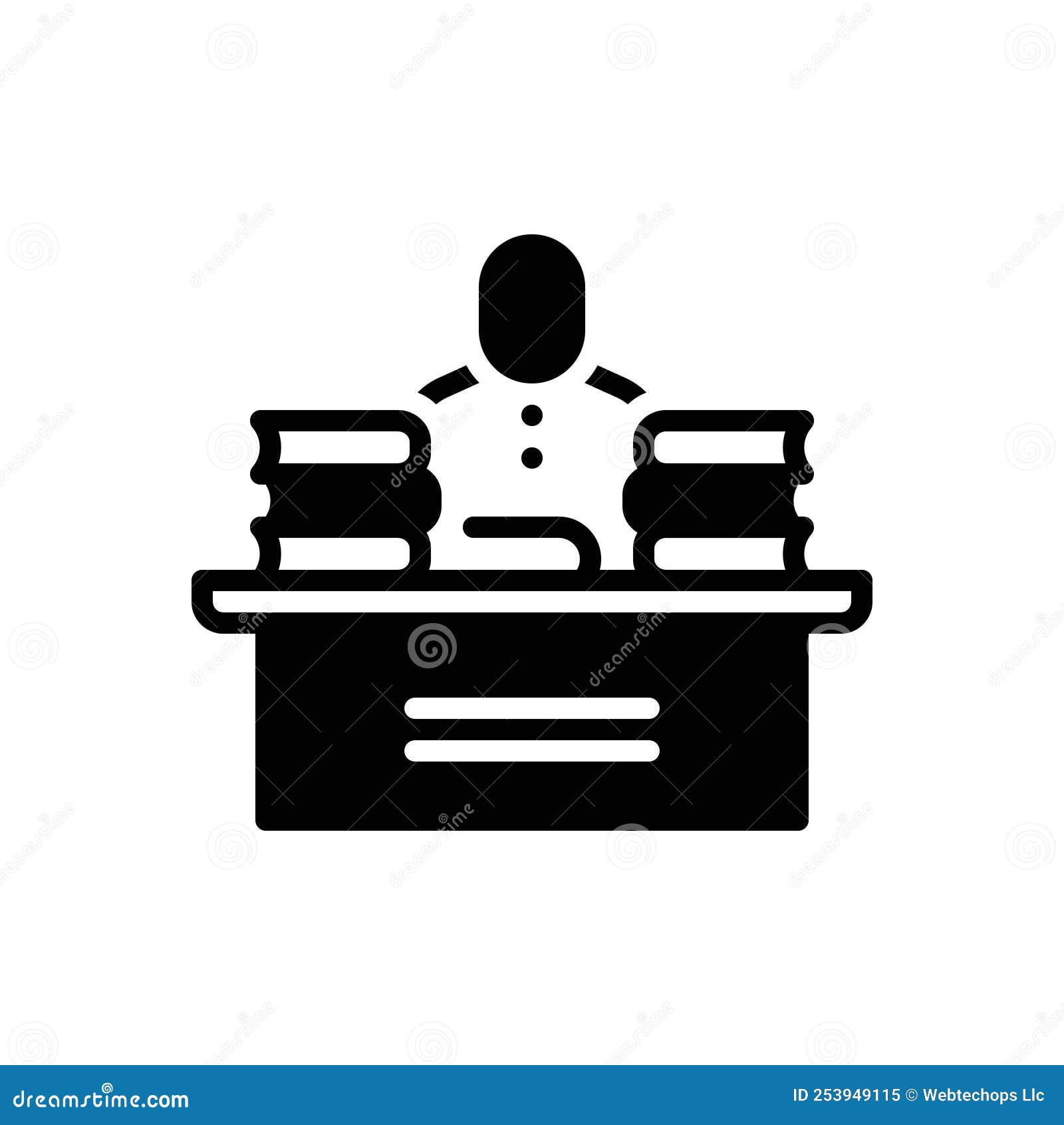 Black Solid Icon for Librarian, Book and Education Stock Illustration ...