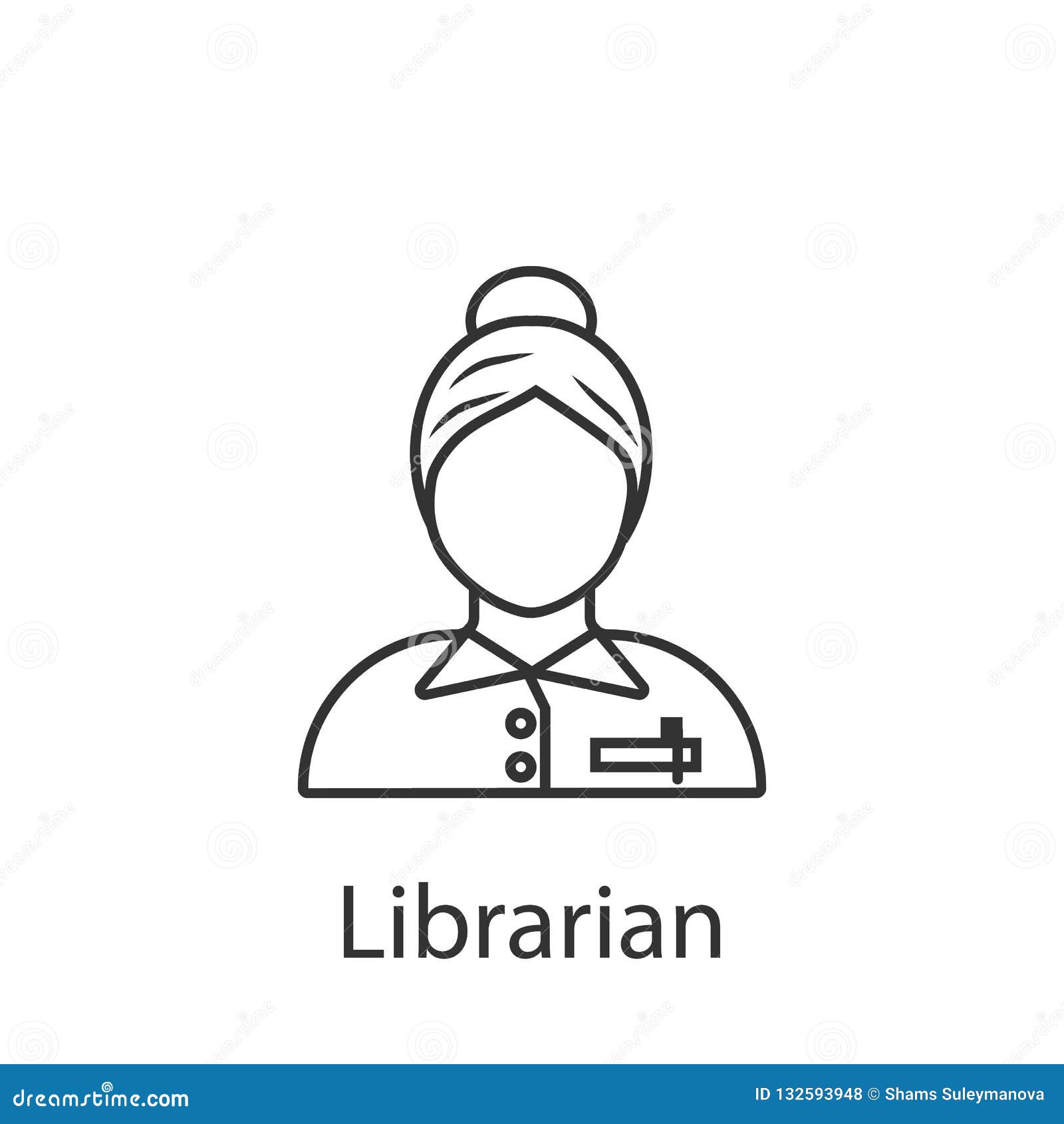 Librarian Icon Of 3 Types Color, Black And White, Outline. Isolated ...