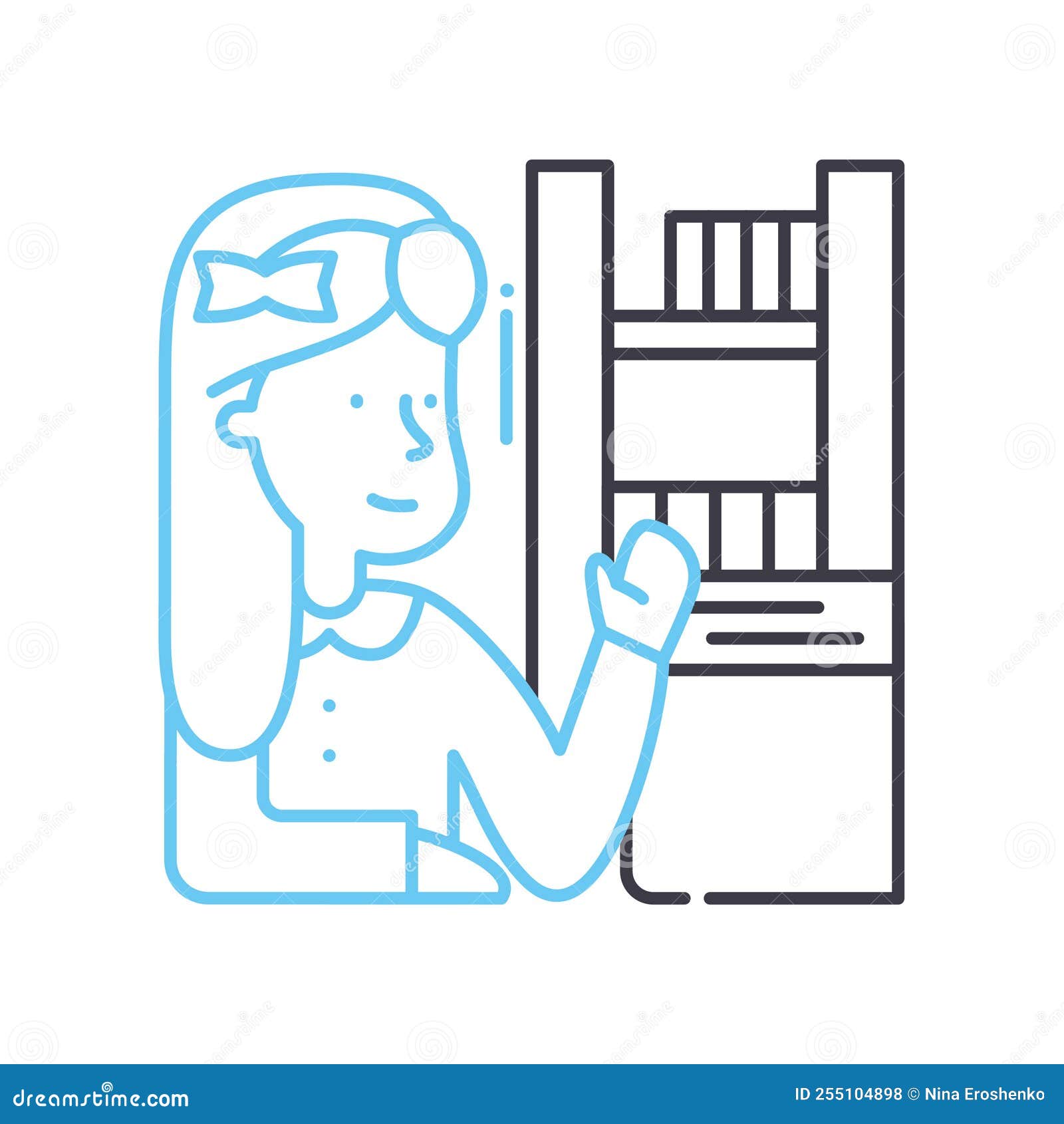 Librarian Line Icon, Outline Symbol, Vector Illustration, Concept Sign ...