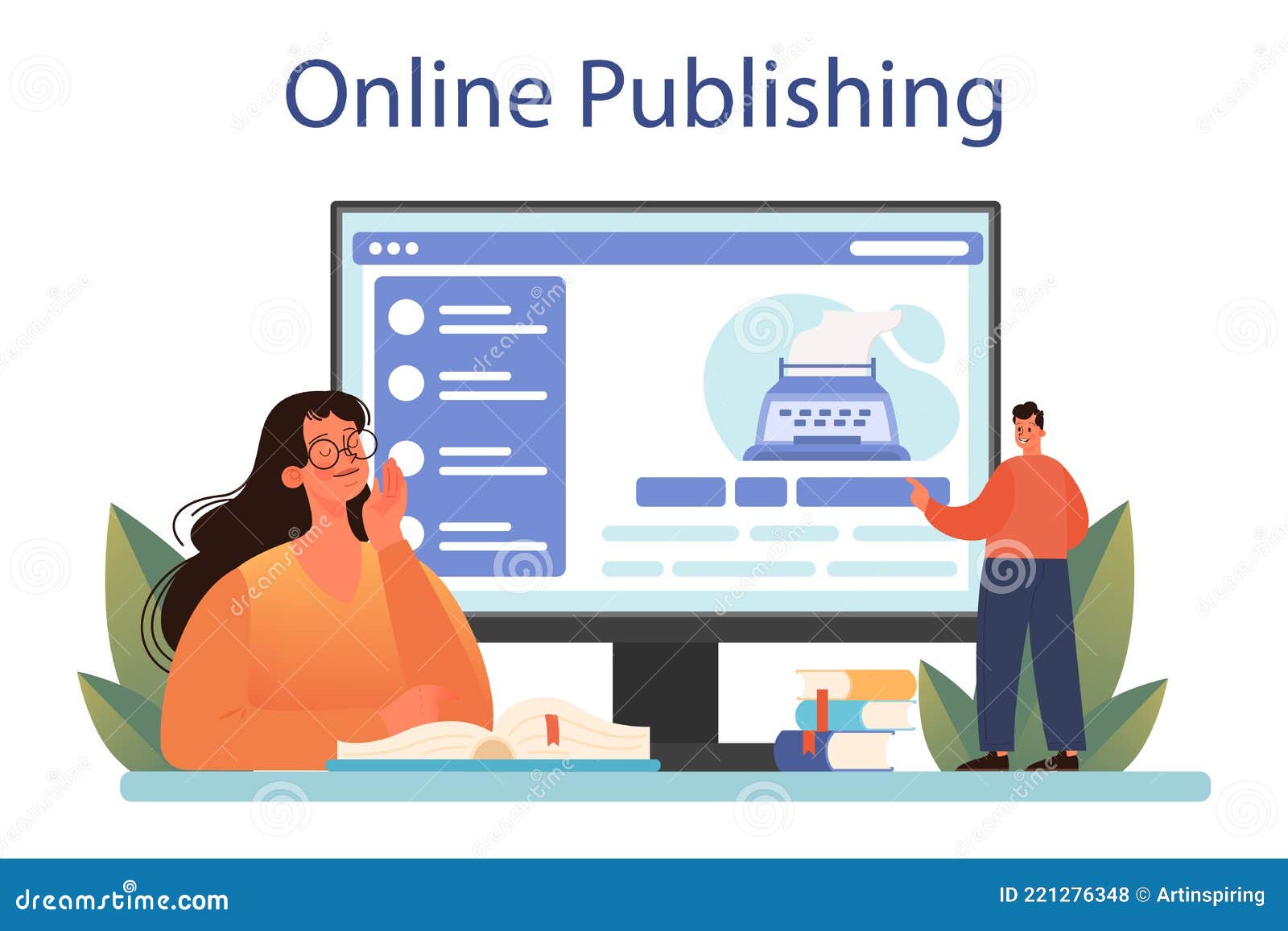 Librarian Online Service or Platform. Library Staff Cataloguing Stock ...