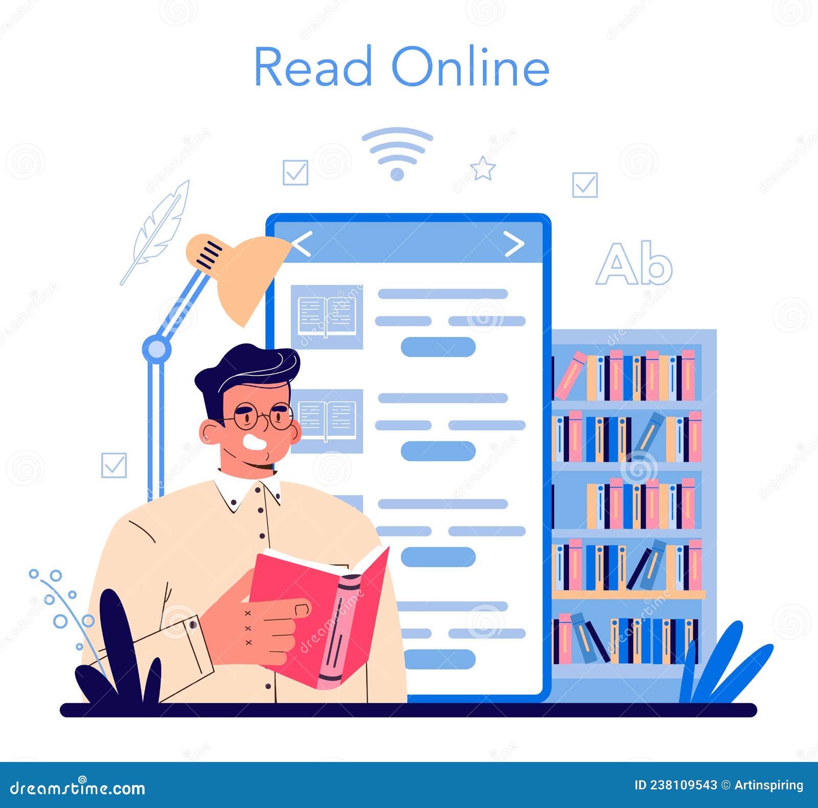 Librarian Online Service or Platform. Library Staff Cataloguing Stock ...