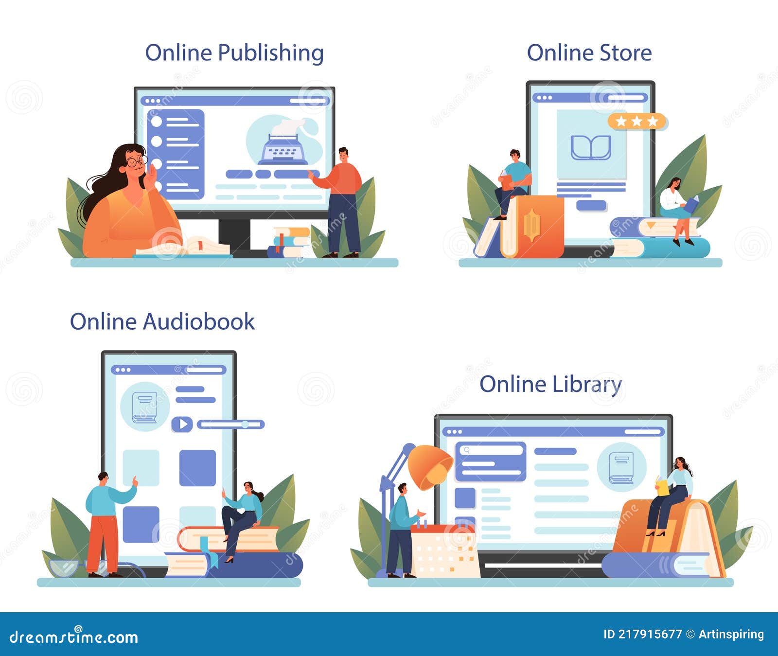Librarian Online Service or Platform Set. Library Staff Cataloguing ...