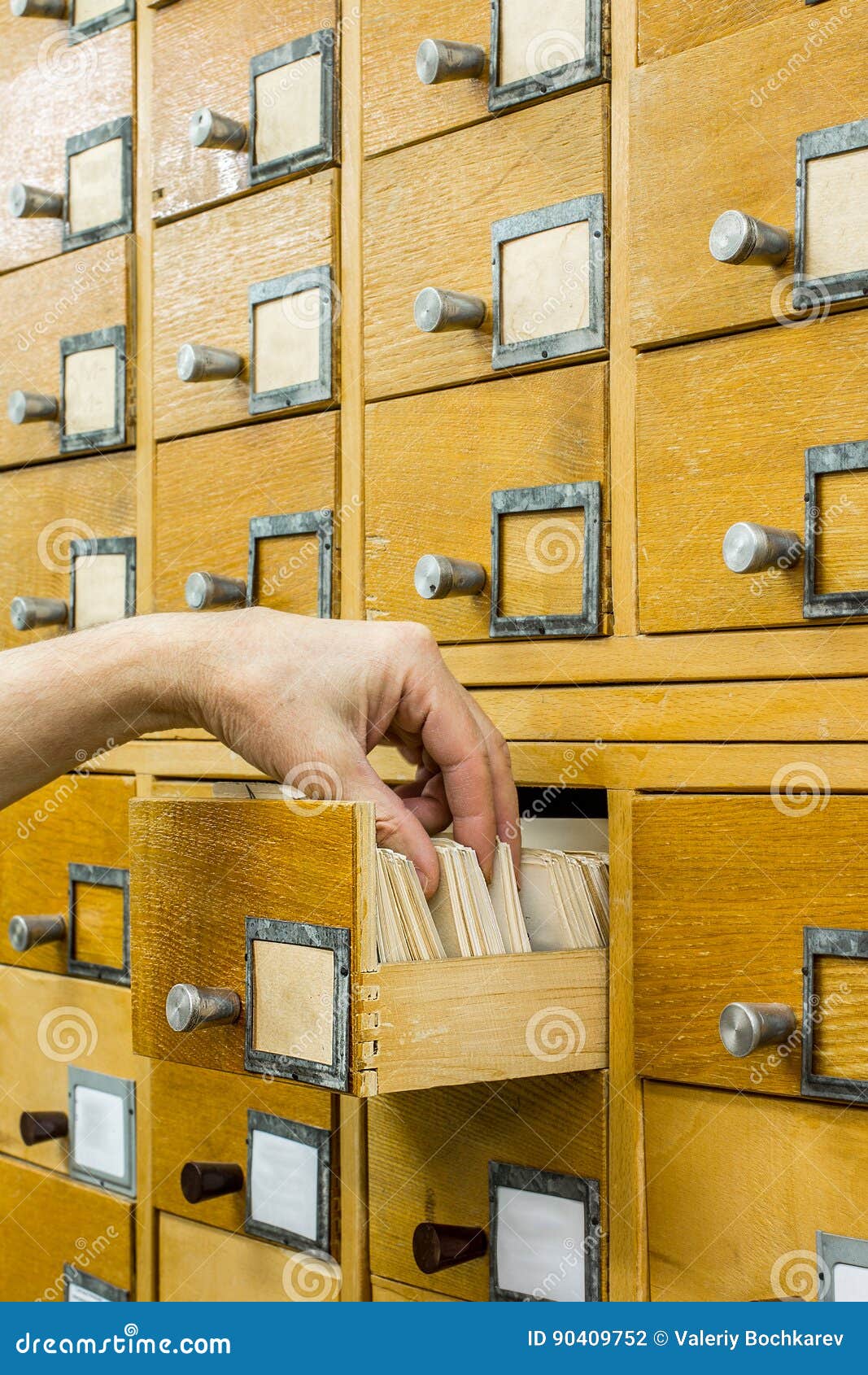 Set Of Old Library Cards From The 1980s Stock Photography ...
