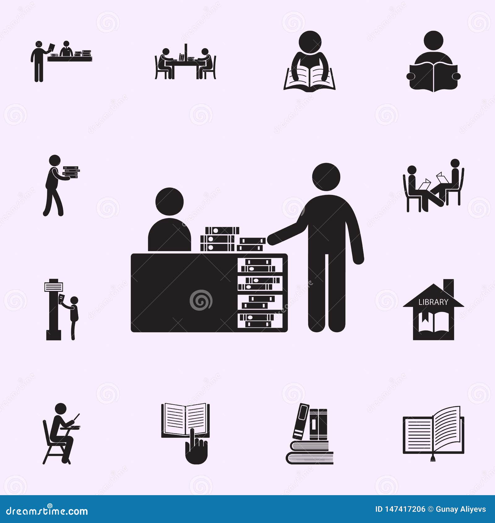 Librarian At The Table Illustration. Element Of Library Icon For Mobile ...