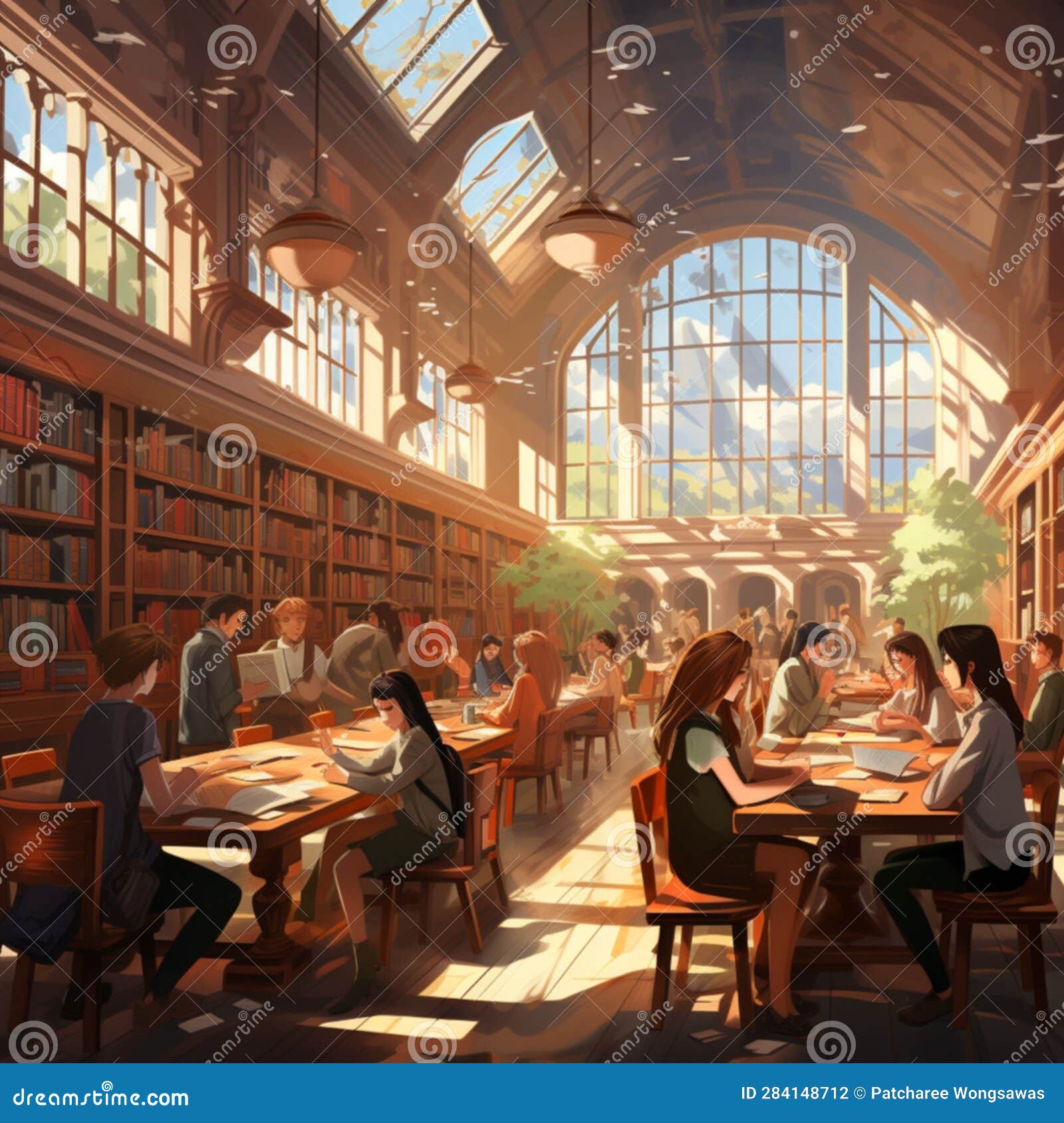 Libraries, Classrooms Cartoon Stock Illustration - Illustration of ...