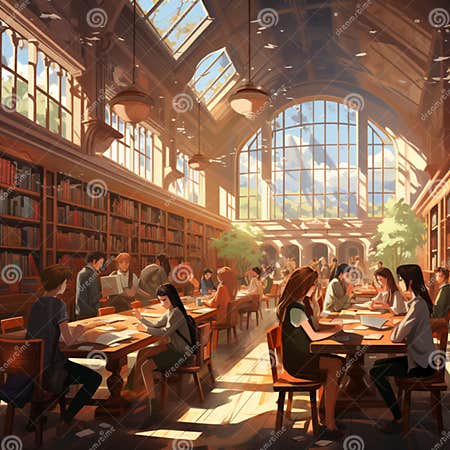 Libraries, Classrooms Cartoon Stock Illustration - Illustration of ...
