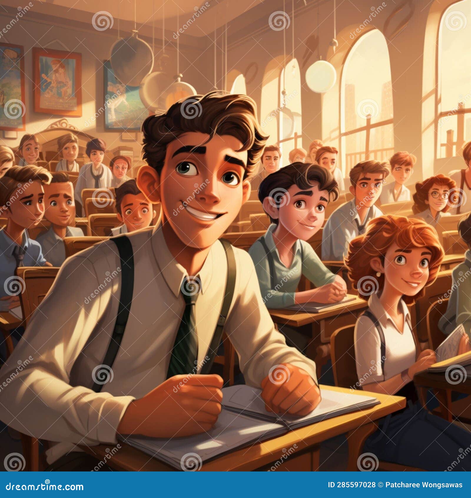 Libraries, Classrooms Cartoon Stock Illustration - Illustration of ...