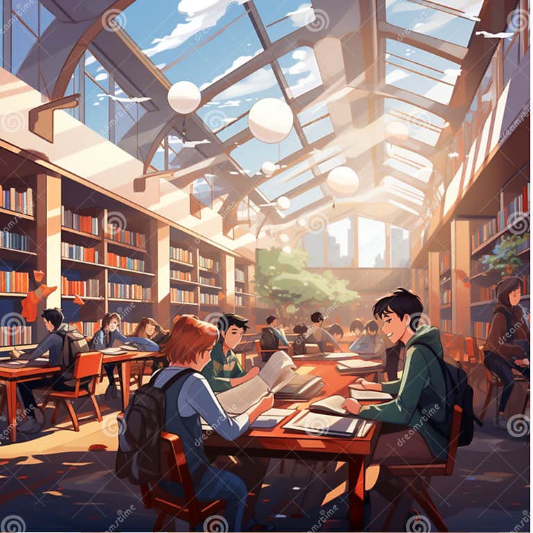 Libraries, Classrooms Cartoon Stock Illustration - Illustration of ...