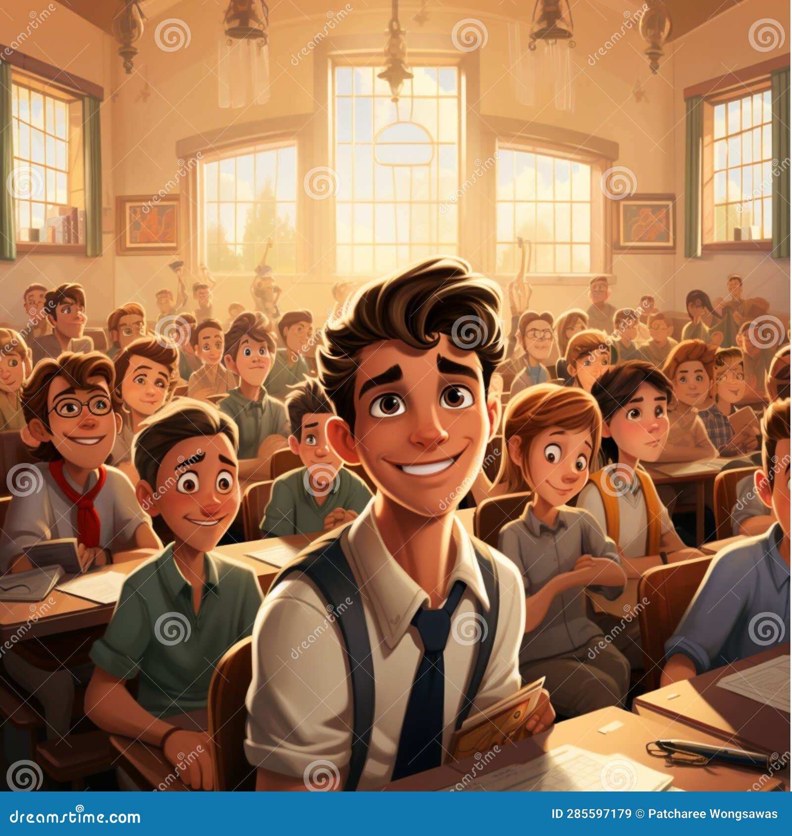 Libraries, Classrooms Cartoon Stock Illustration - Illustration of ...