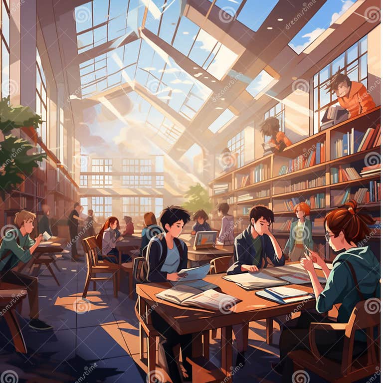 Libraries, Classrooms Cartoon Stock Illustration - Illustration of ...