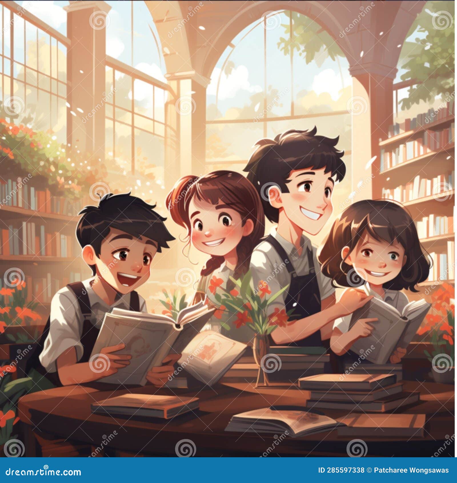 Libraries, Classrooms Cartoon Stock Illustration - Illustration of ...