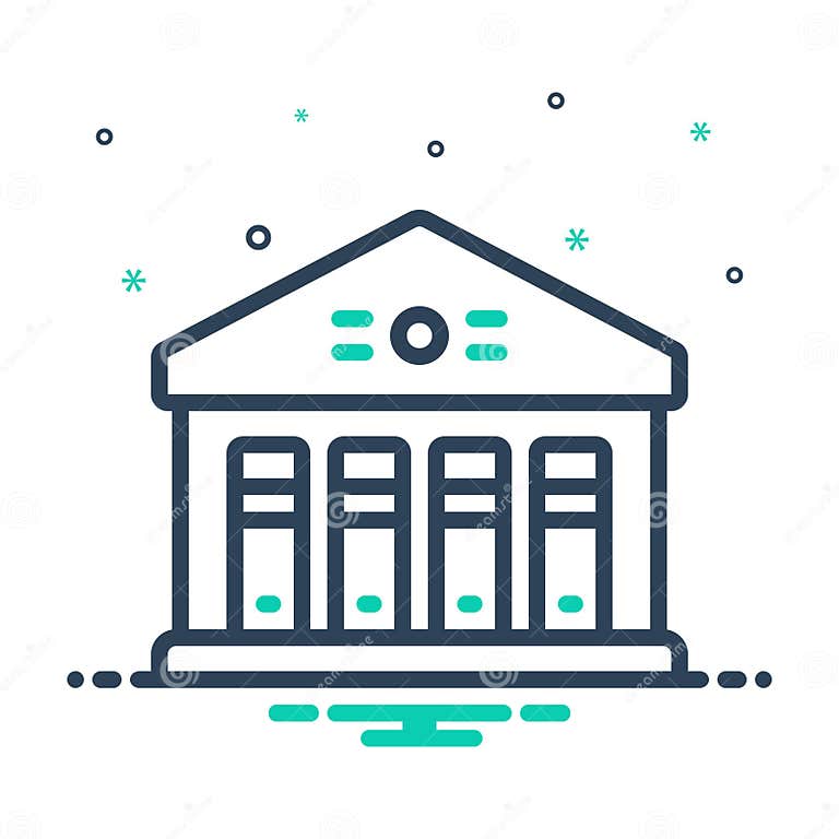 Mix Icon for Libraries, Bookcase and Bookshelf Stock Illustration ...