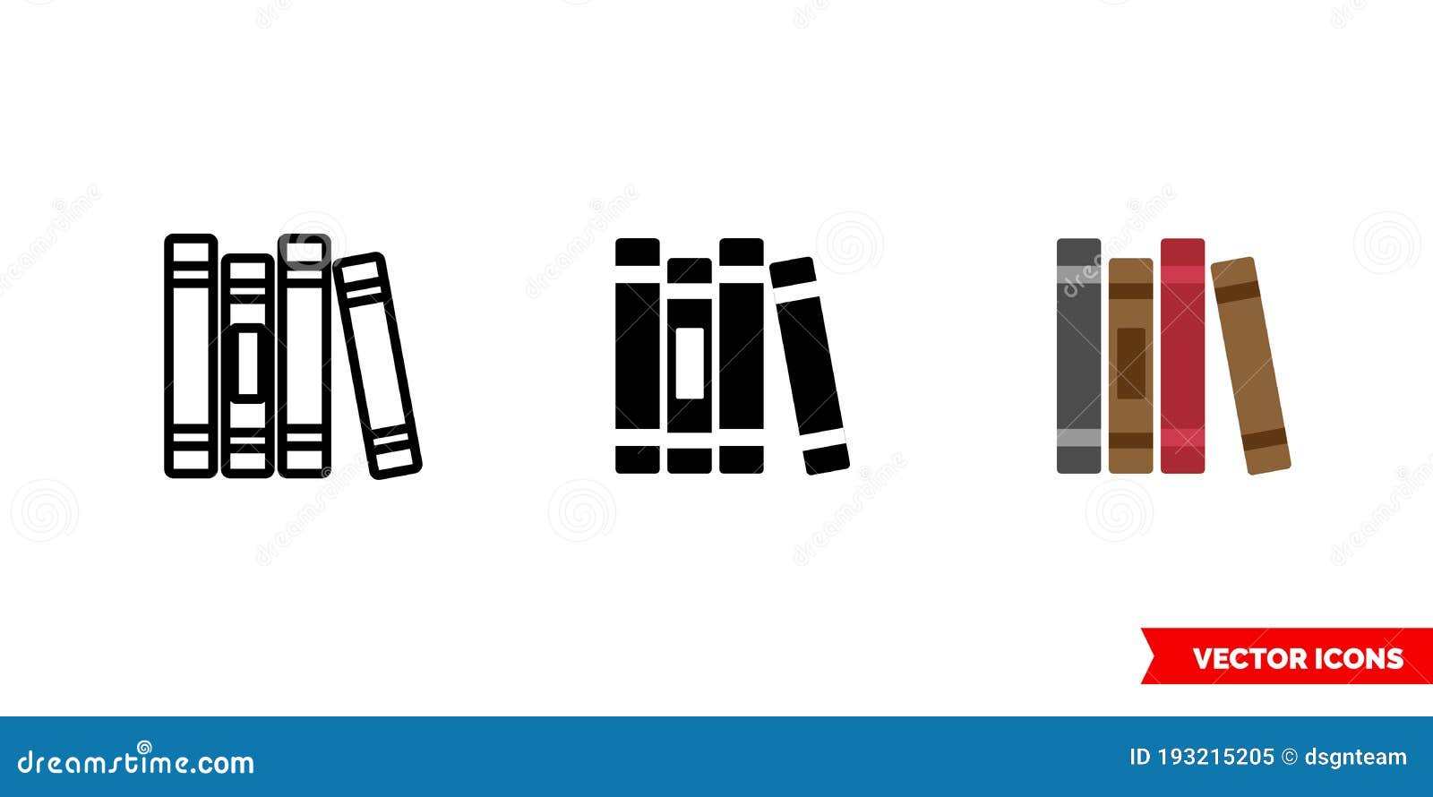 Libraries Icon Of 3 Types Color, Black And White, Outline. Isolated ...