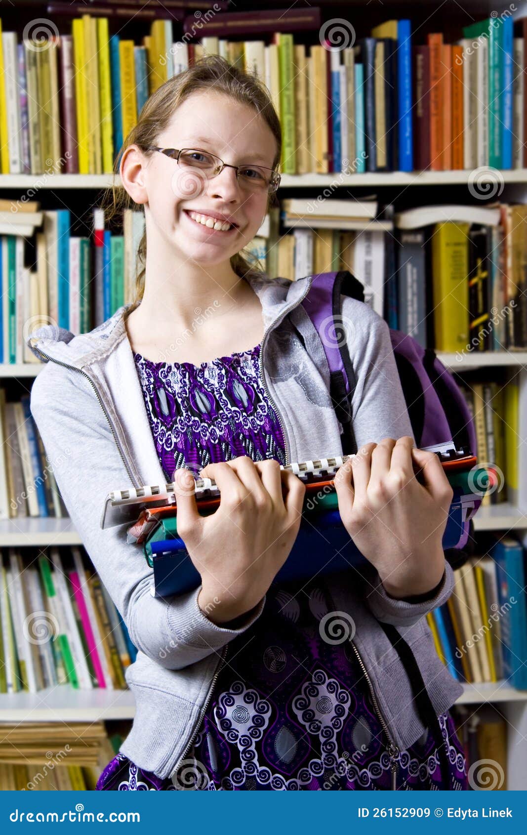 In the library stock image. Image of book, girl, homework - 26152909