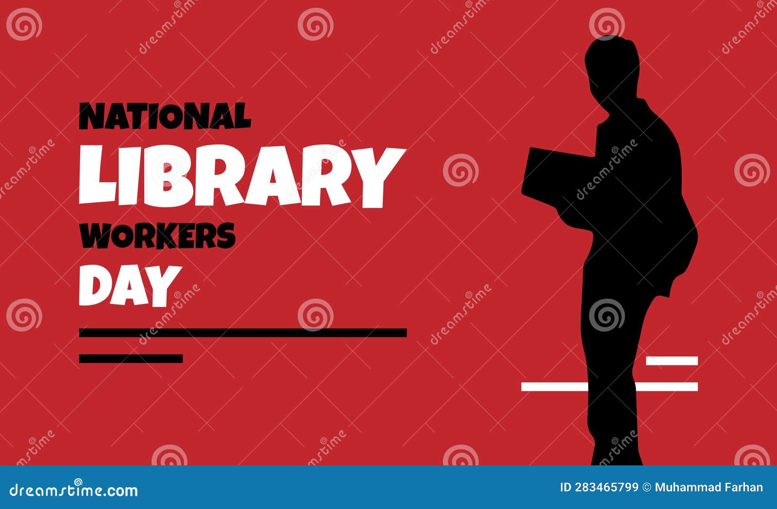 National Library Workers Day Typography Design Stock Vector ...