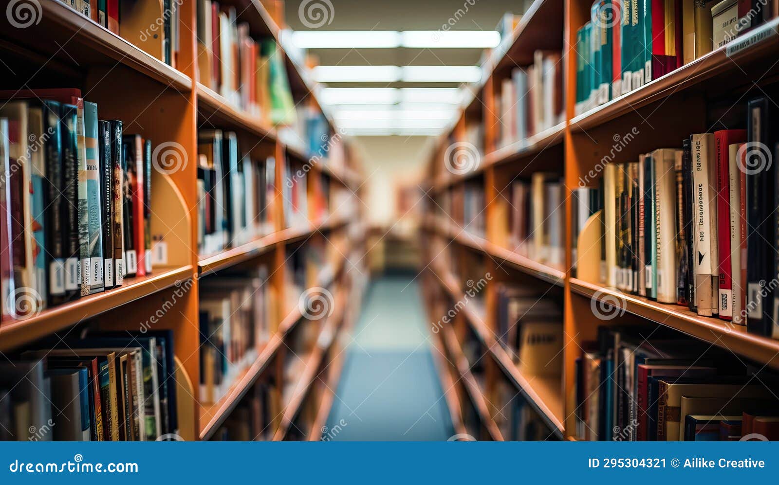 Library Aisle And Spotlight Royalty-Free Stock Photo | CartoonDealer ...