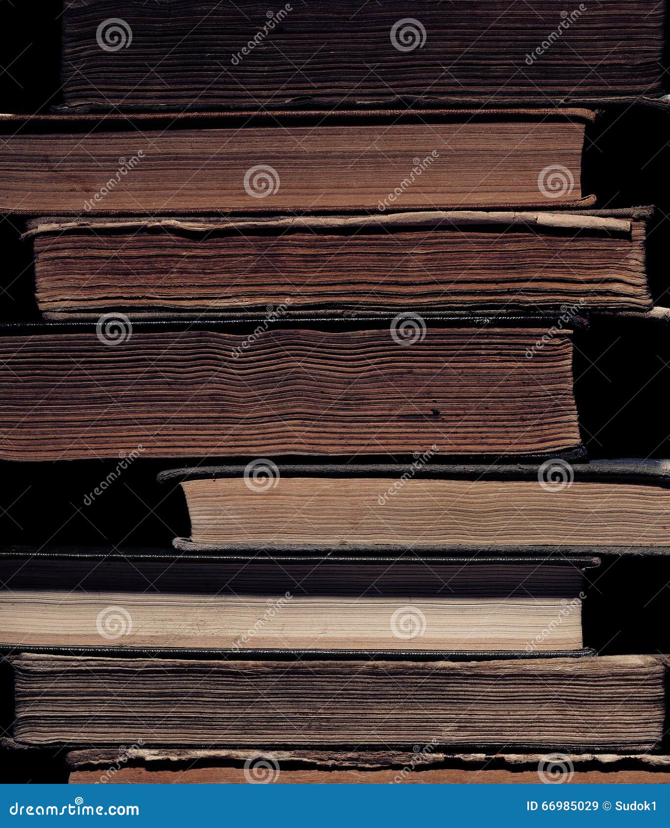 Library of Ancient Books in a Stack Stock Image - Image of library ...