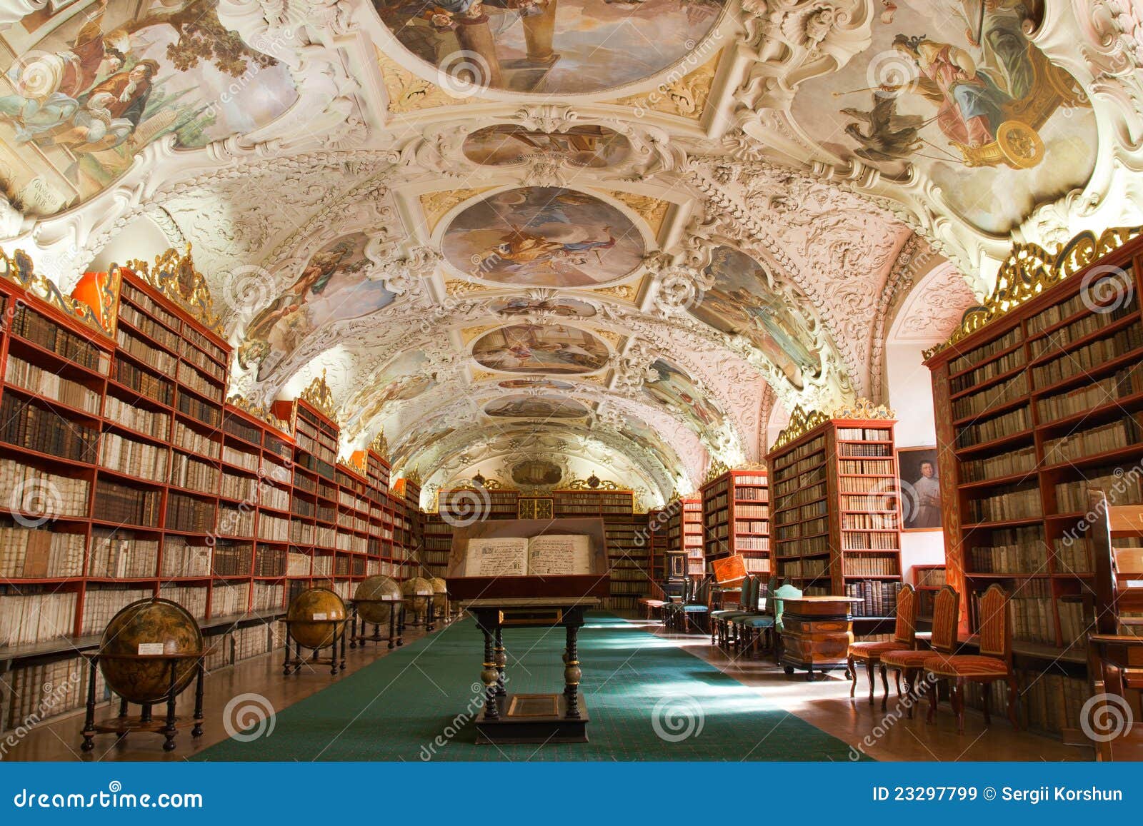Library, Ancient Books in Stragov Monastery Editorial Stock Image ...