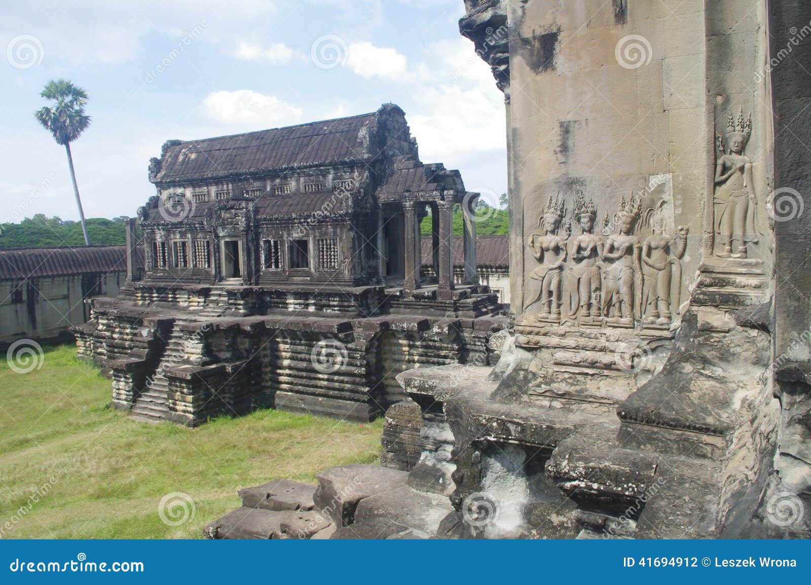 Library in Angkor Wat editorial photography. Image of historical - 41694912